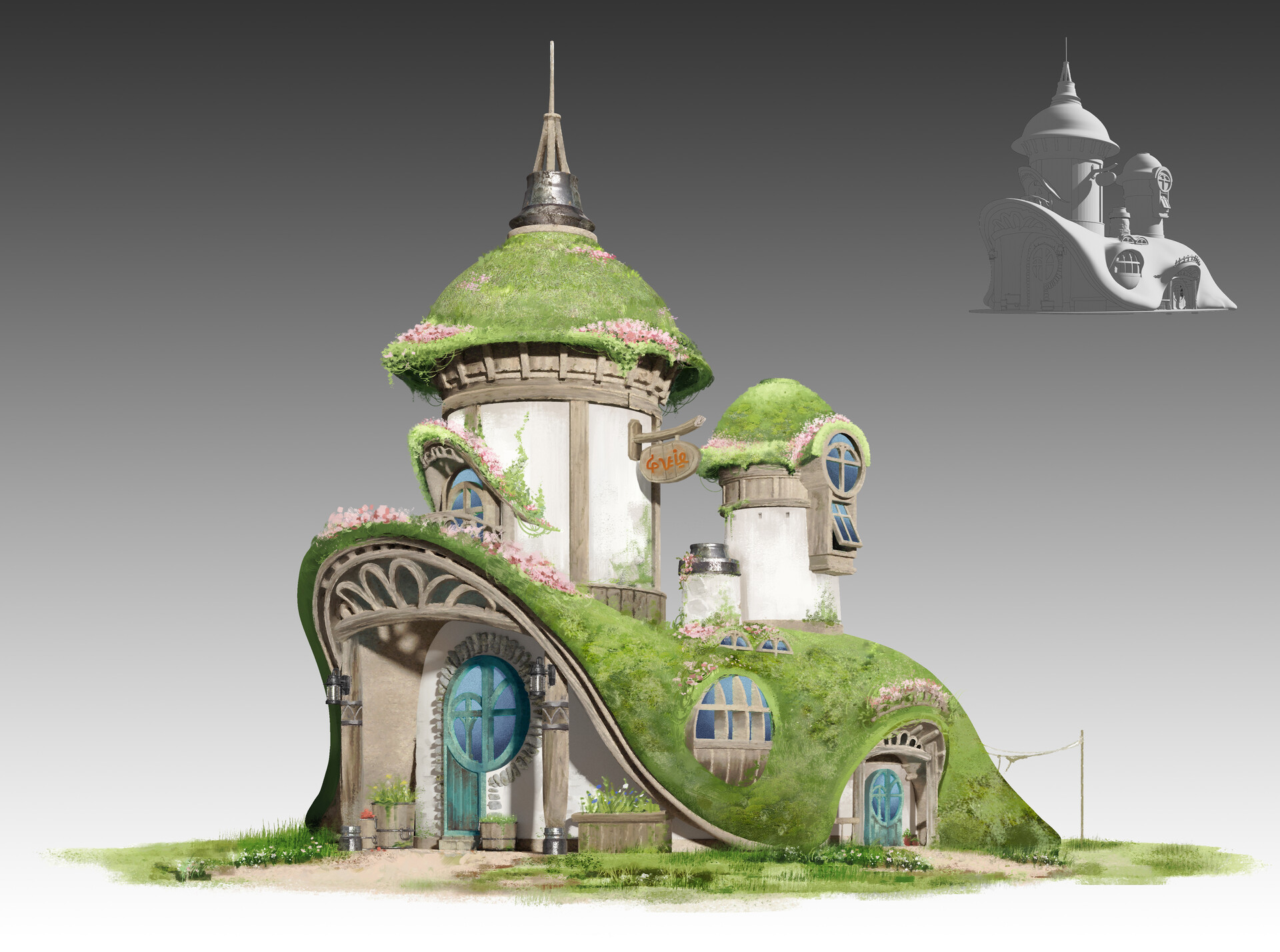 ArtStation - Stylized House - Elf house