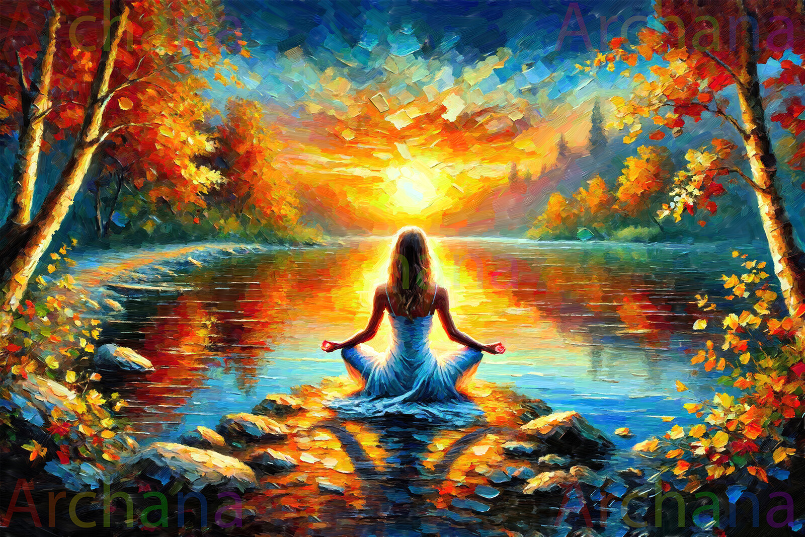 Archana - Meditative Bliss: Autumn Reflections and Peaceful Lotus Pose ...