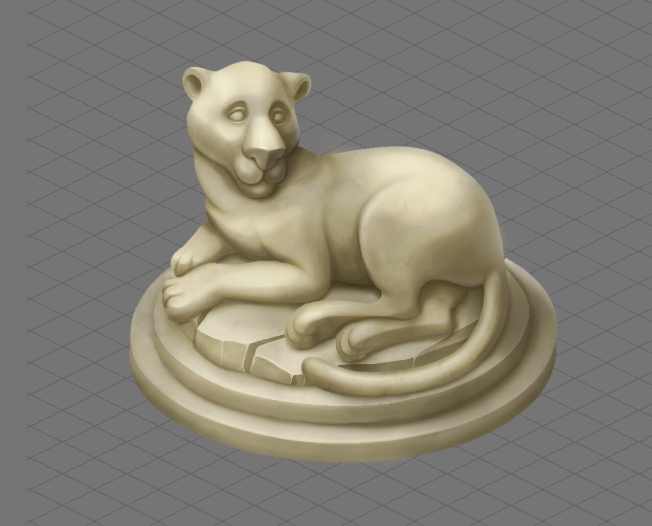 ArtStation - 2D Render of a Panter Statue
