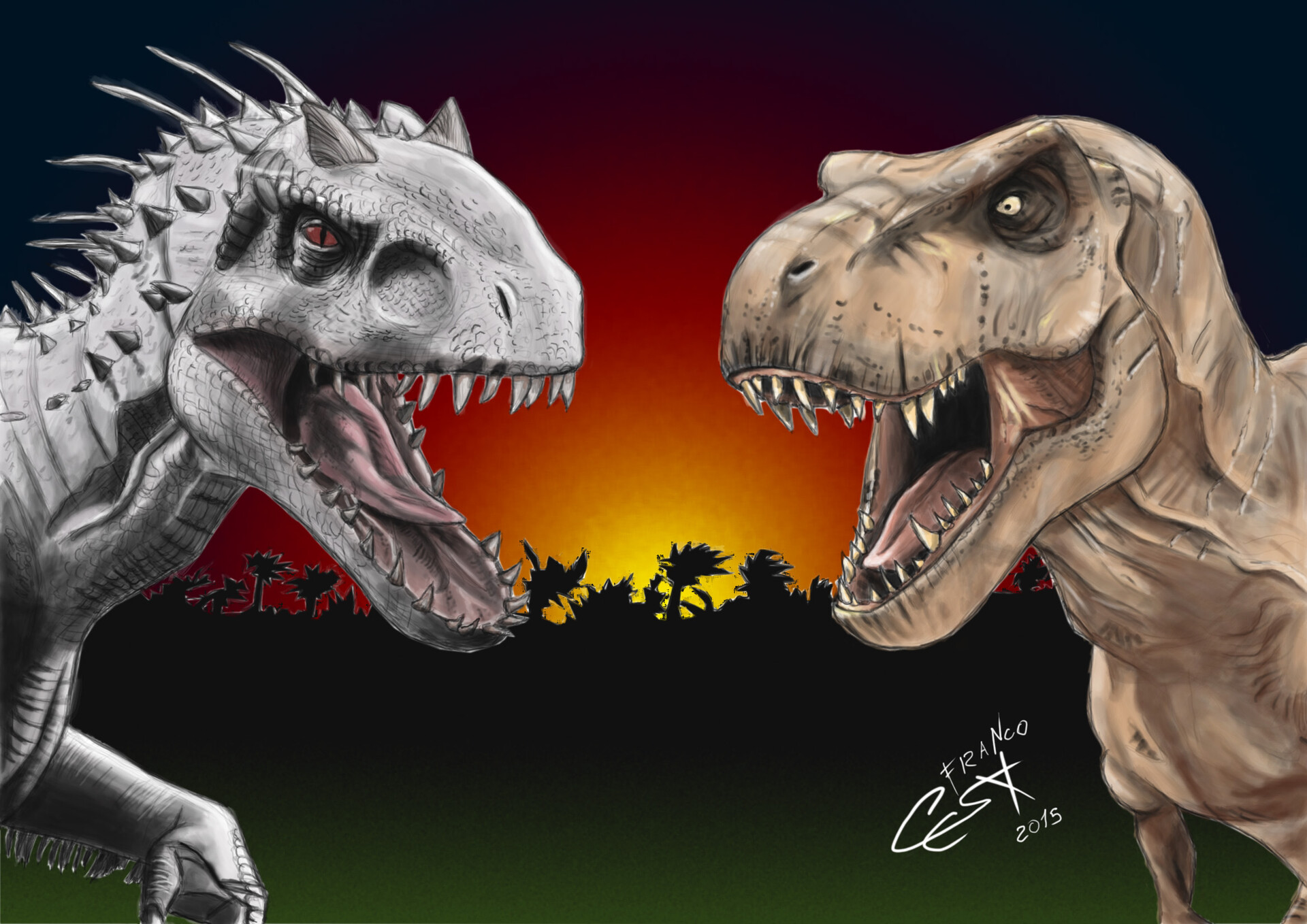 T Rex Vs Indominus Rex En Jurassic World D REX VS INDOMINUS REX | Who