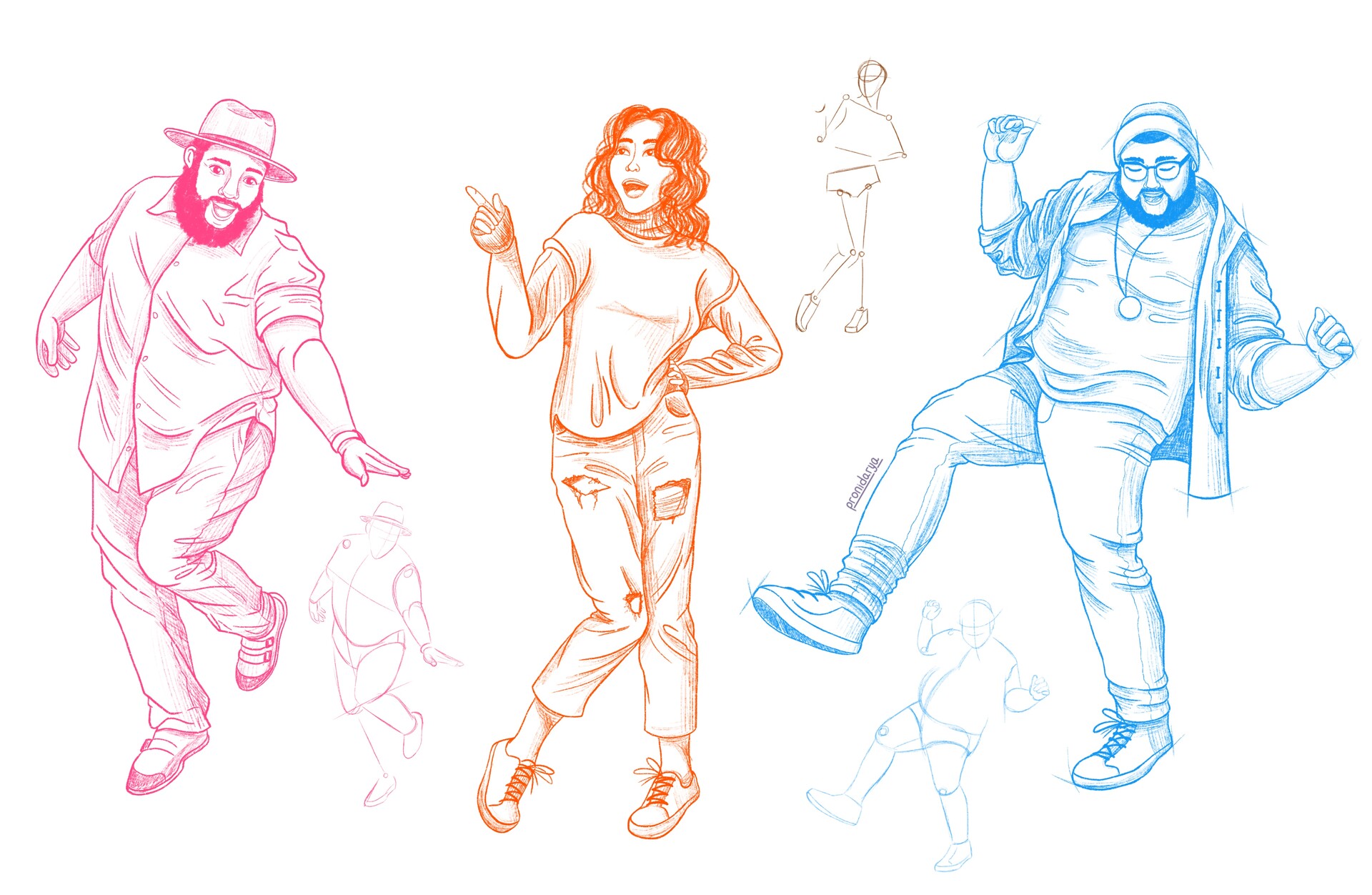 ArtStation - Sketches of people in motion