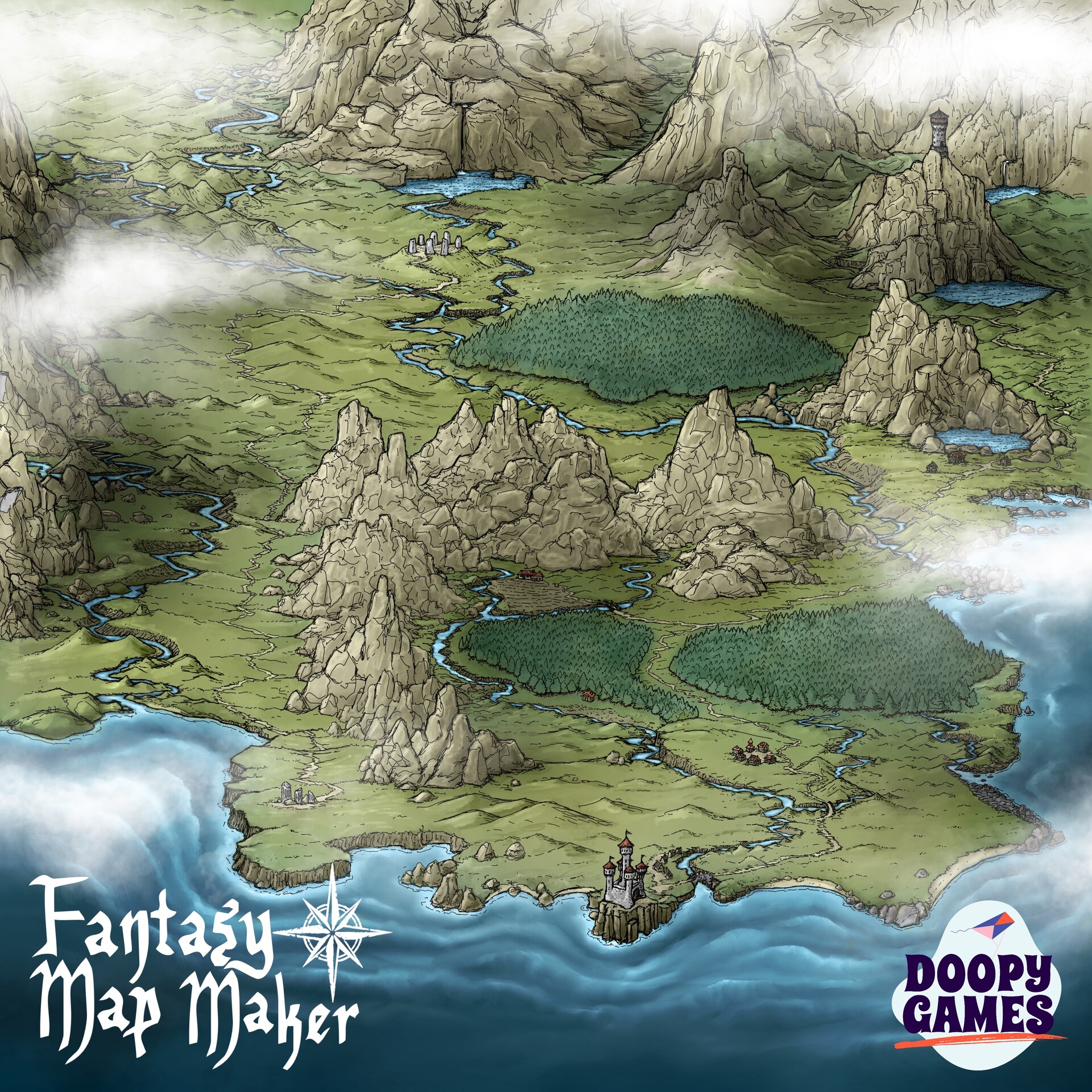 ArtStation - Fantasy Map Maker illustrated map
