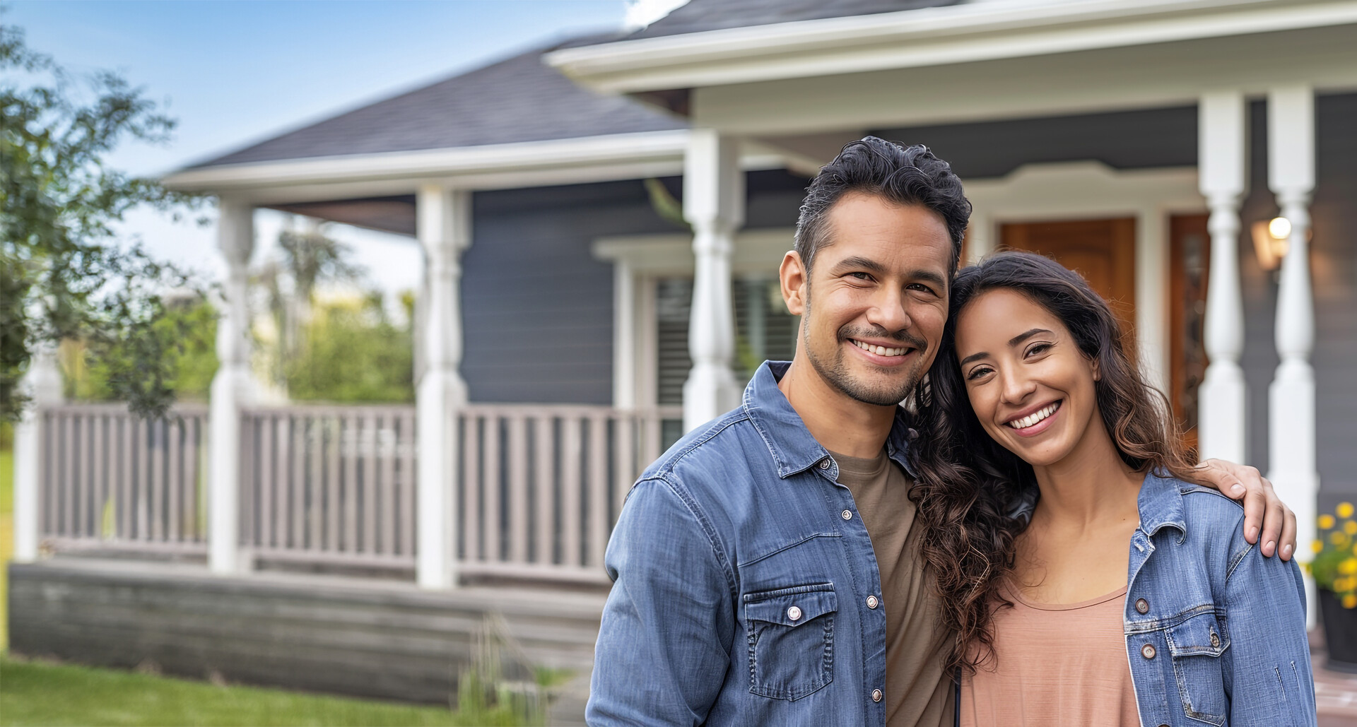 ArtStation - Couple Celebrating New Home Ownership in Front of Their ...