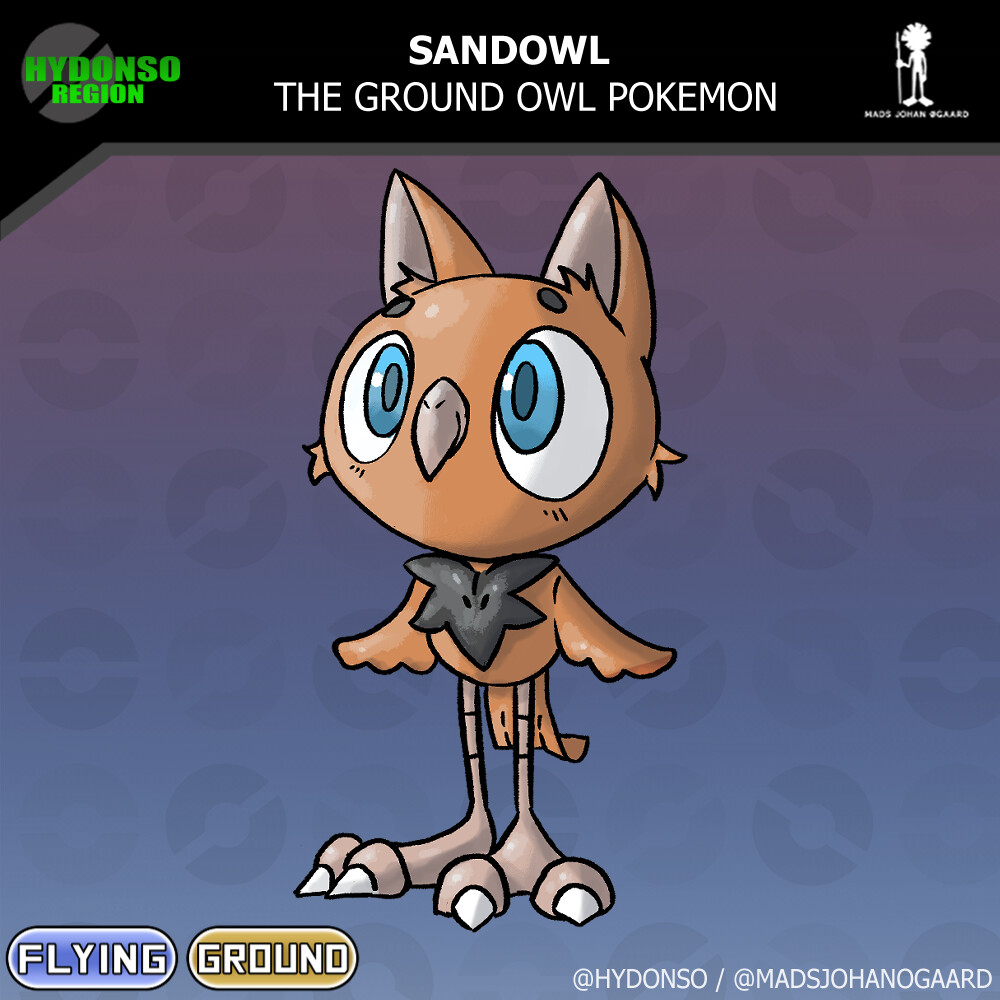 ArtStation - Sandowl The Ground Owl Pokemon | Hydonso Region