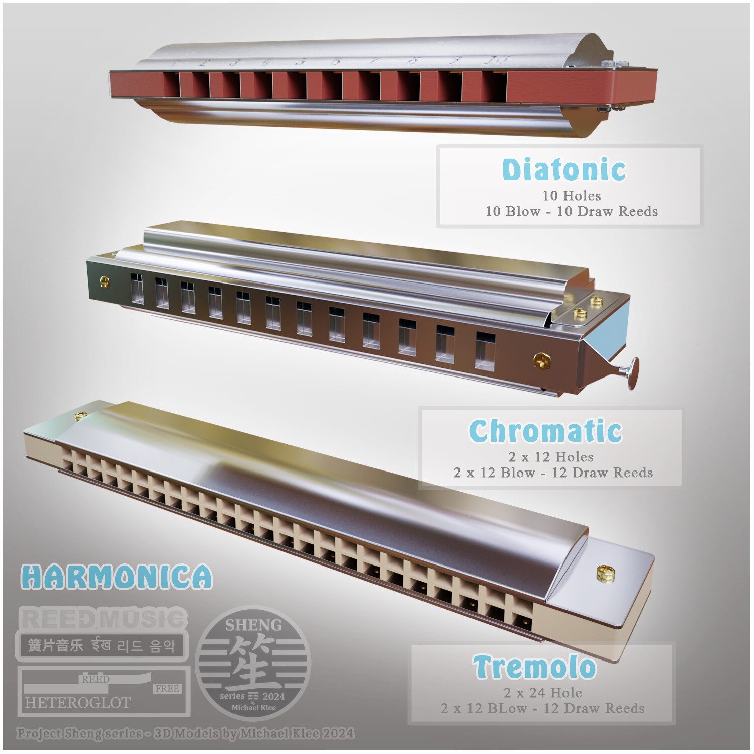 Michael Klee - Reed Music Instruments 簧片音乐 - Standard Harmonica Models ...