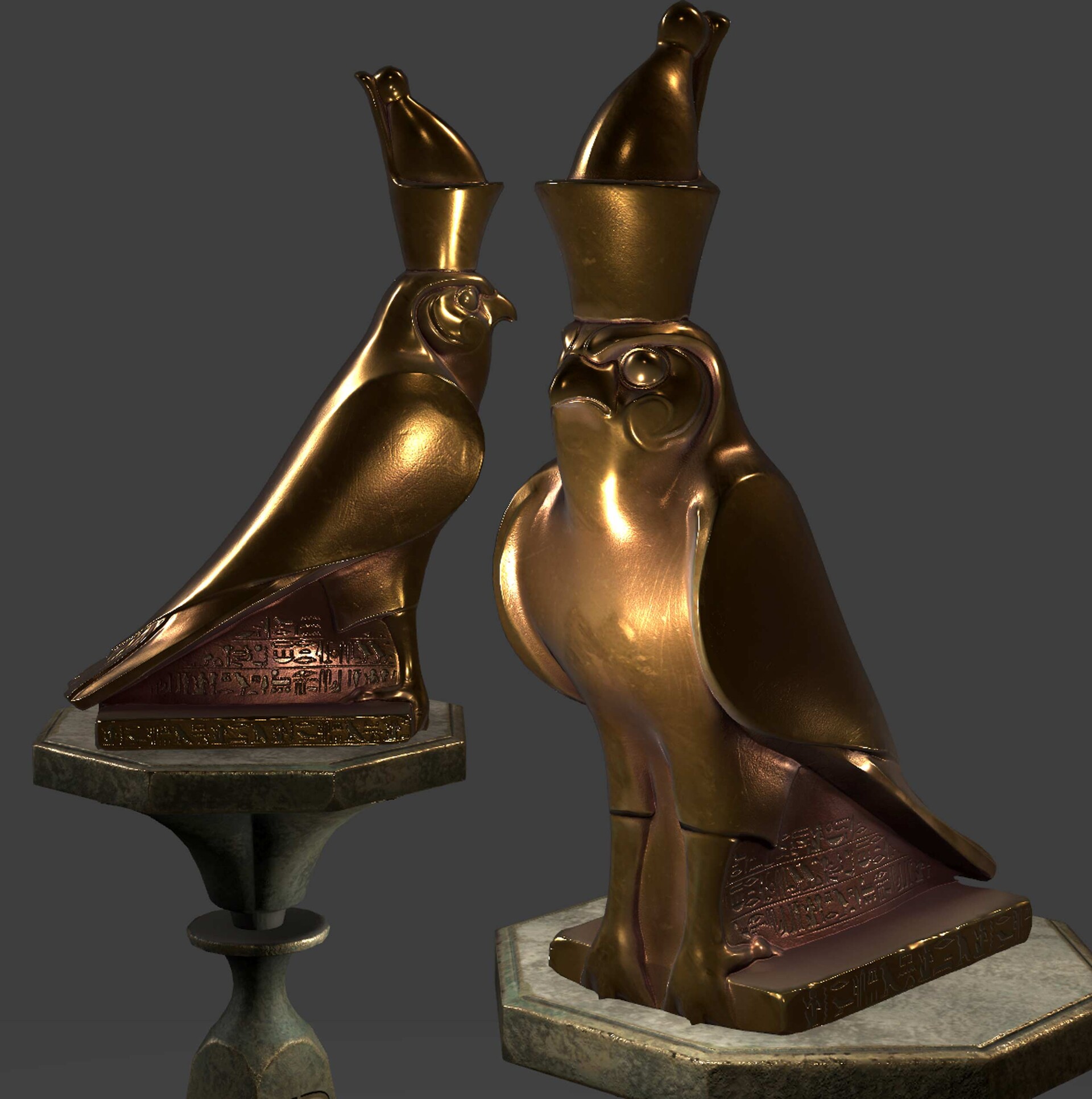 ArtStation - Gold Horus. Game prop "God in the form of a falcon"