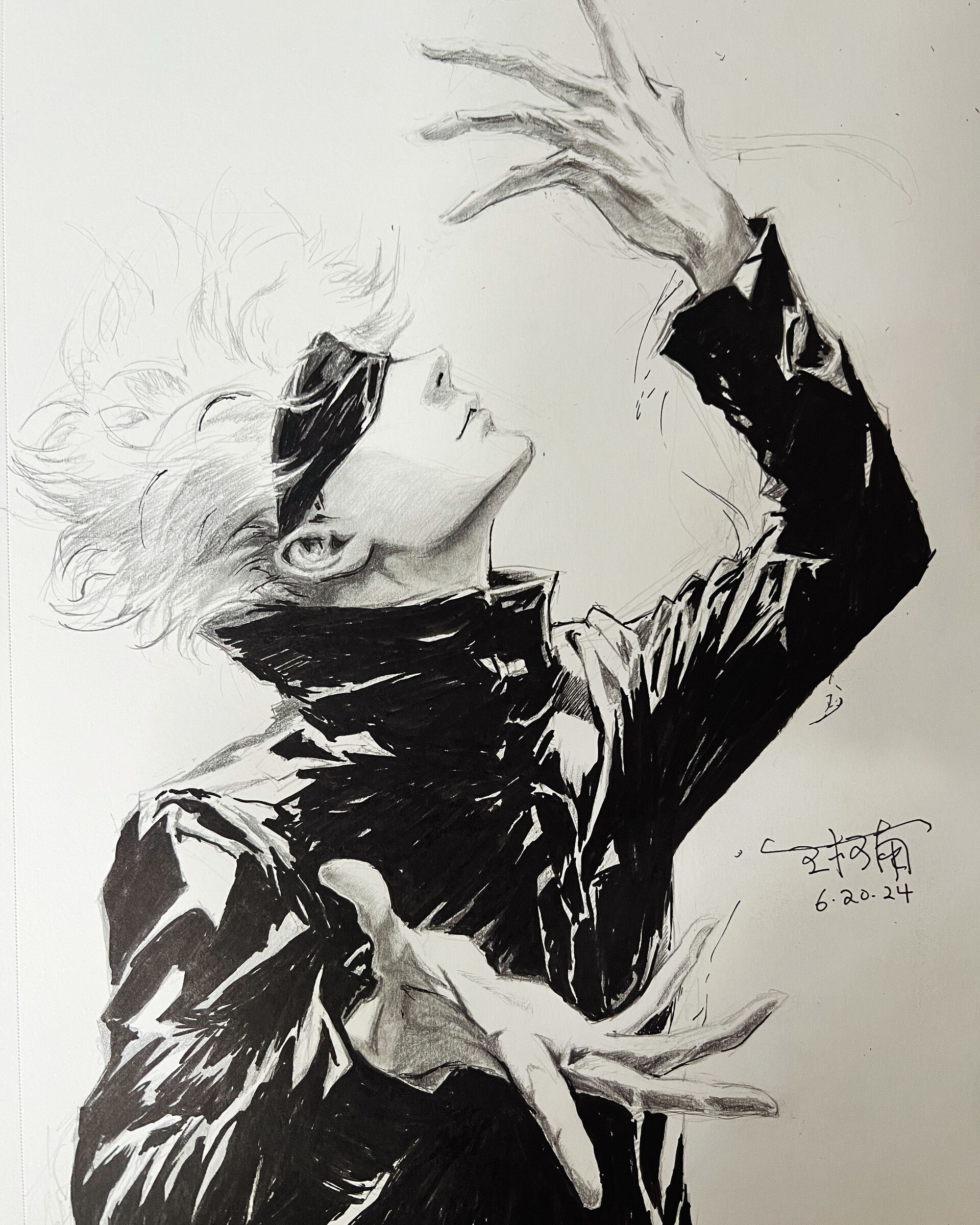 ArtStation - Satoru Gojo Pencil/Ink Draw
