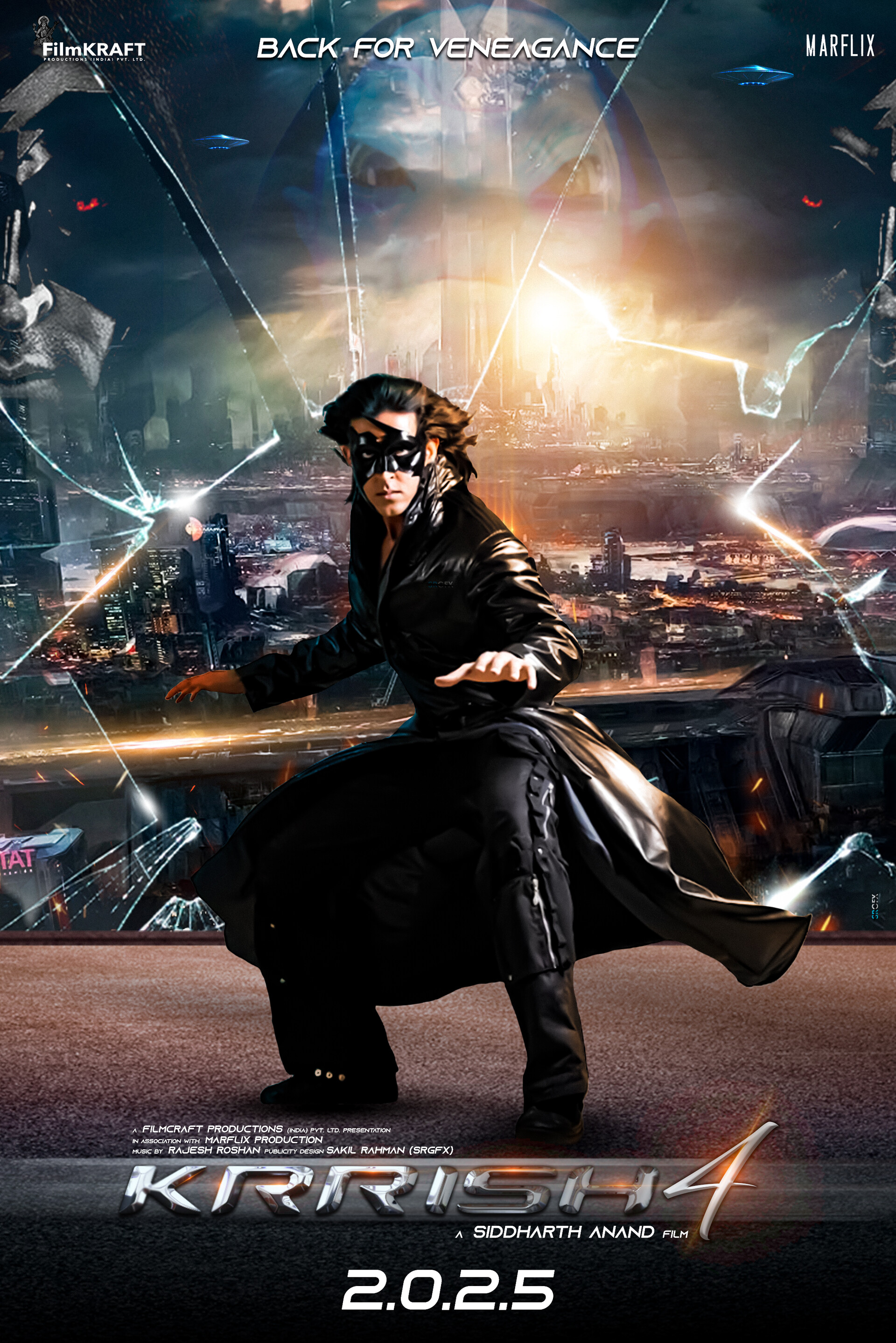 ArtStation - Krrish 4 (2025) Movie Poster Design | Hrithik Roshan, Priyanka Chopra| SRGFX
