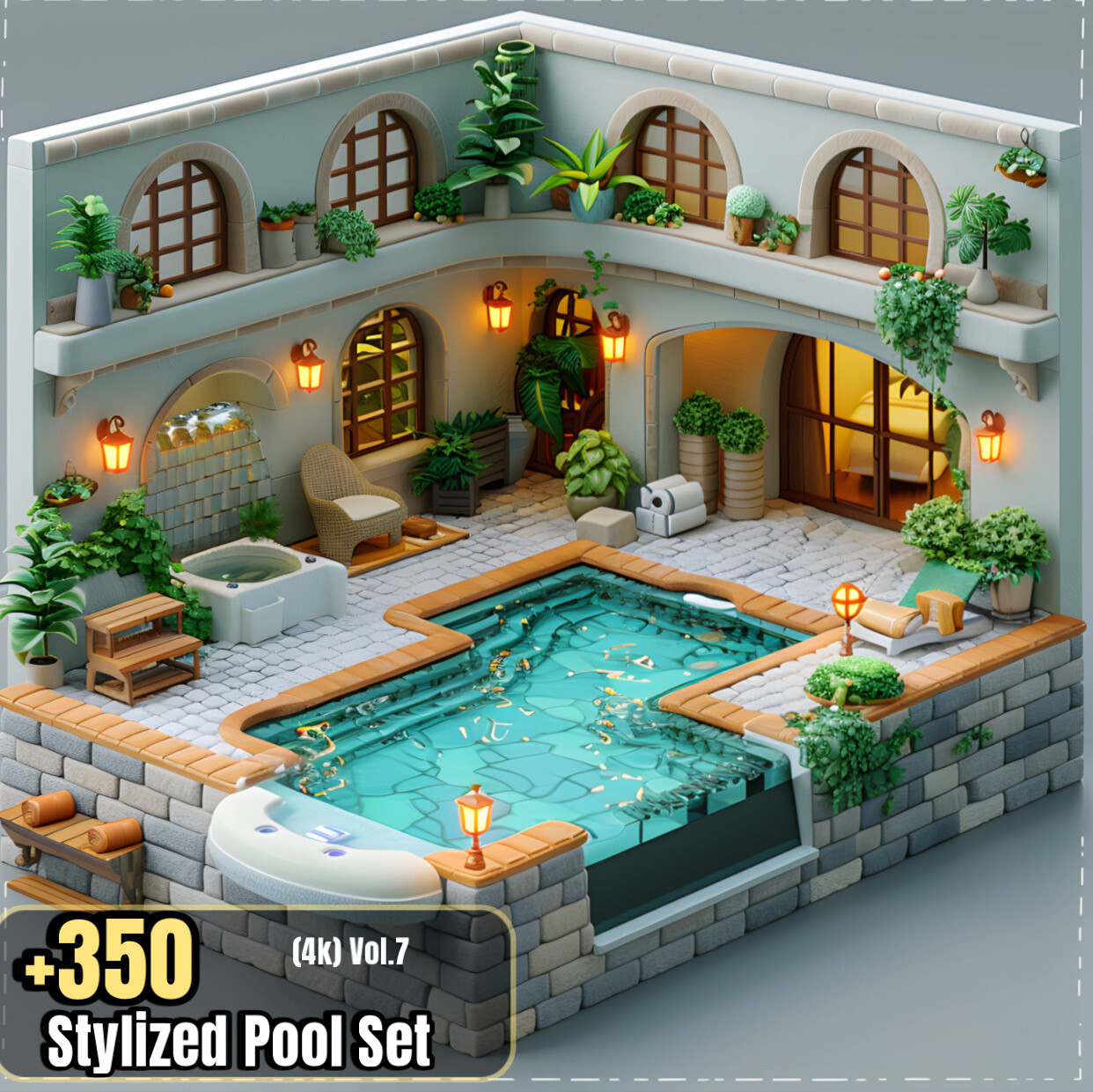 ArtStation - +350 Stylized Pool Set Concept (4k)
