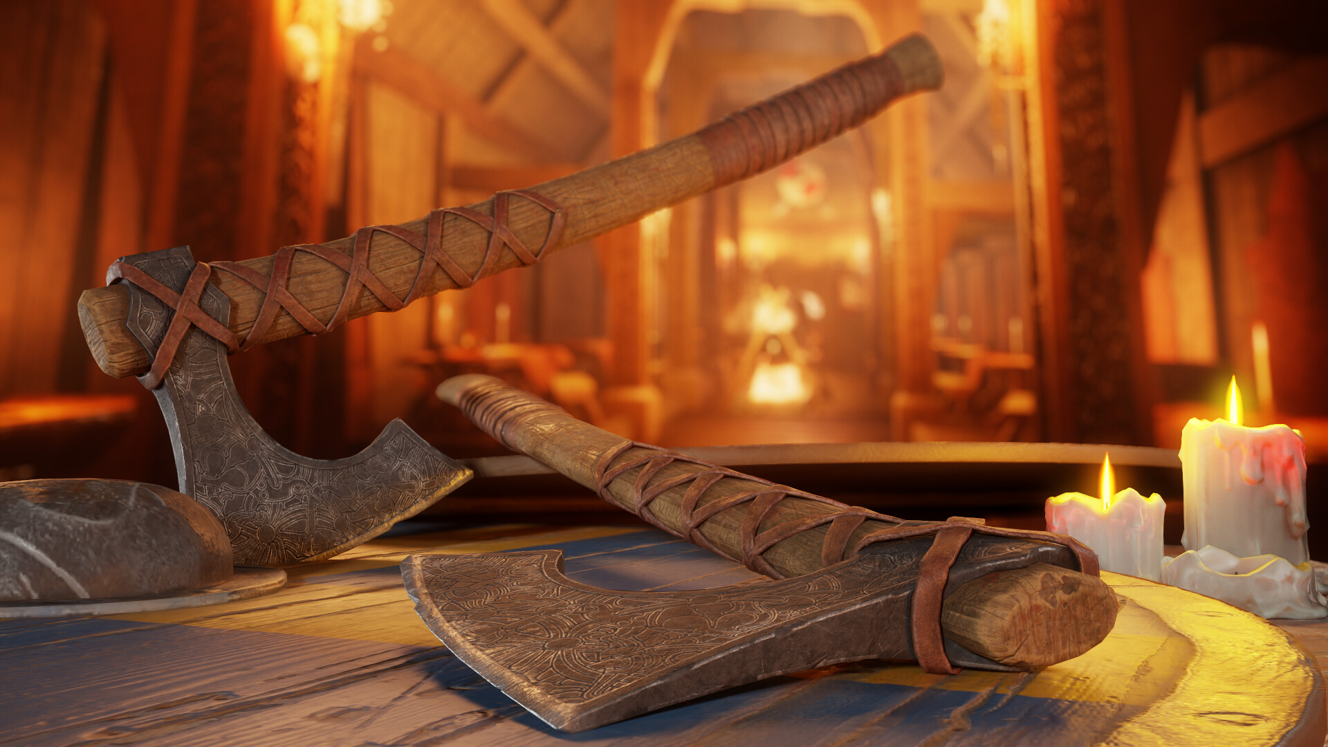 ArtStation - Northman axe and shield