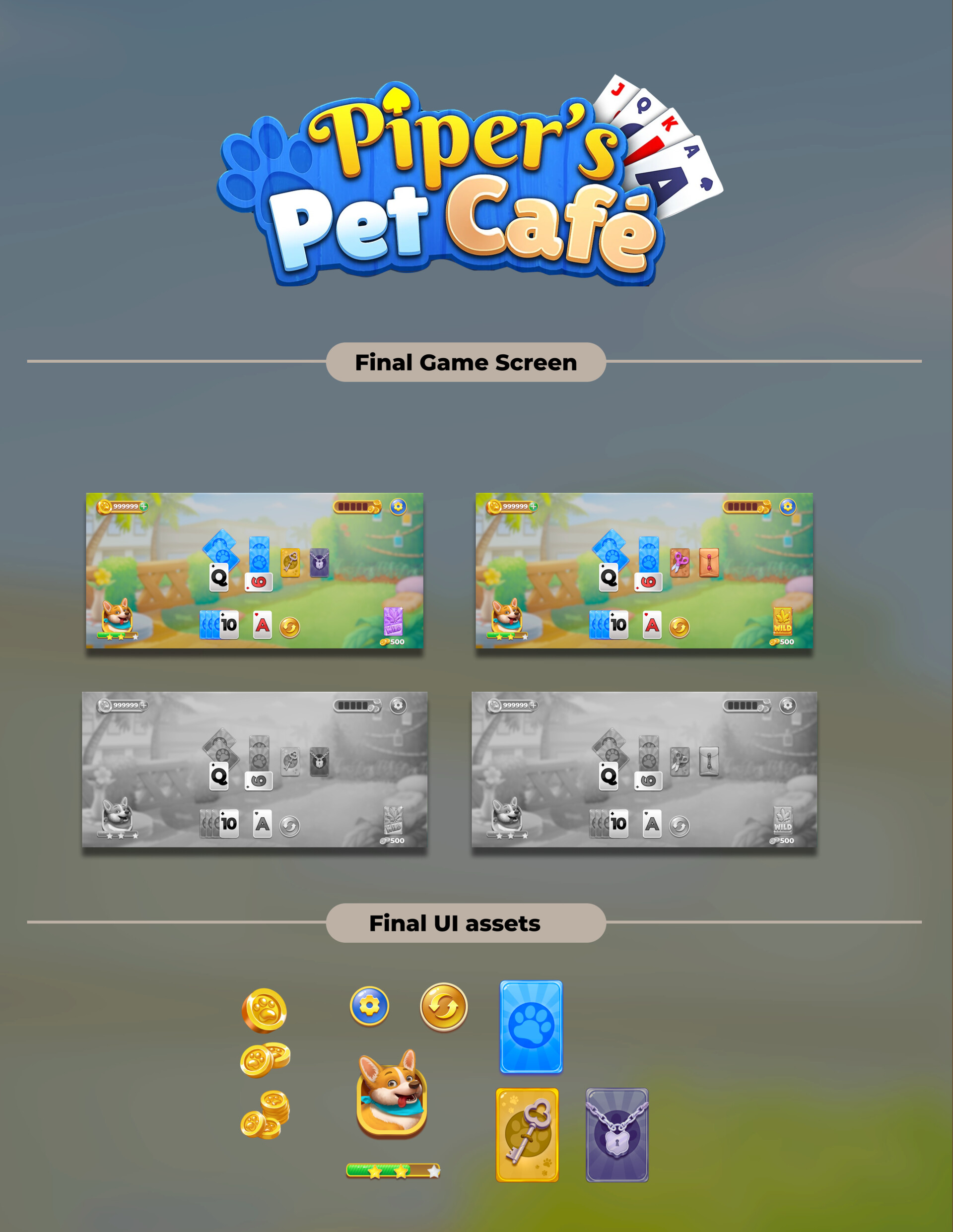 ArtStation - Solitaire card game UI Screen