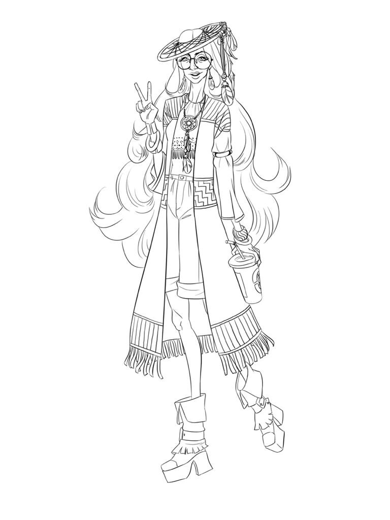 descendants coloring pages easy