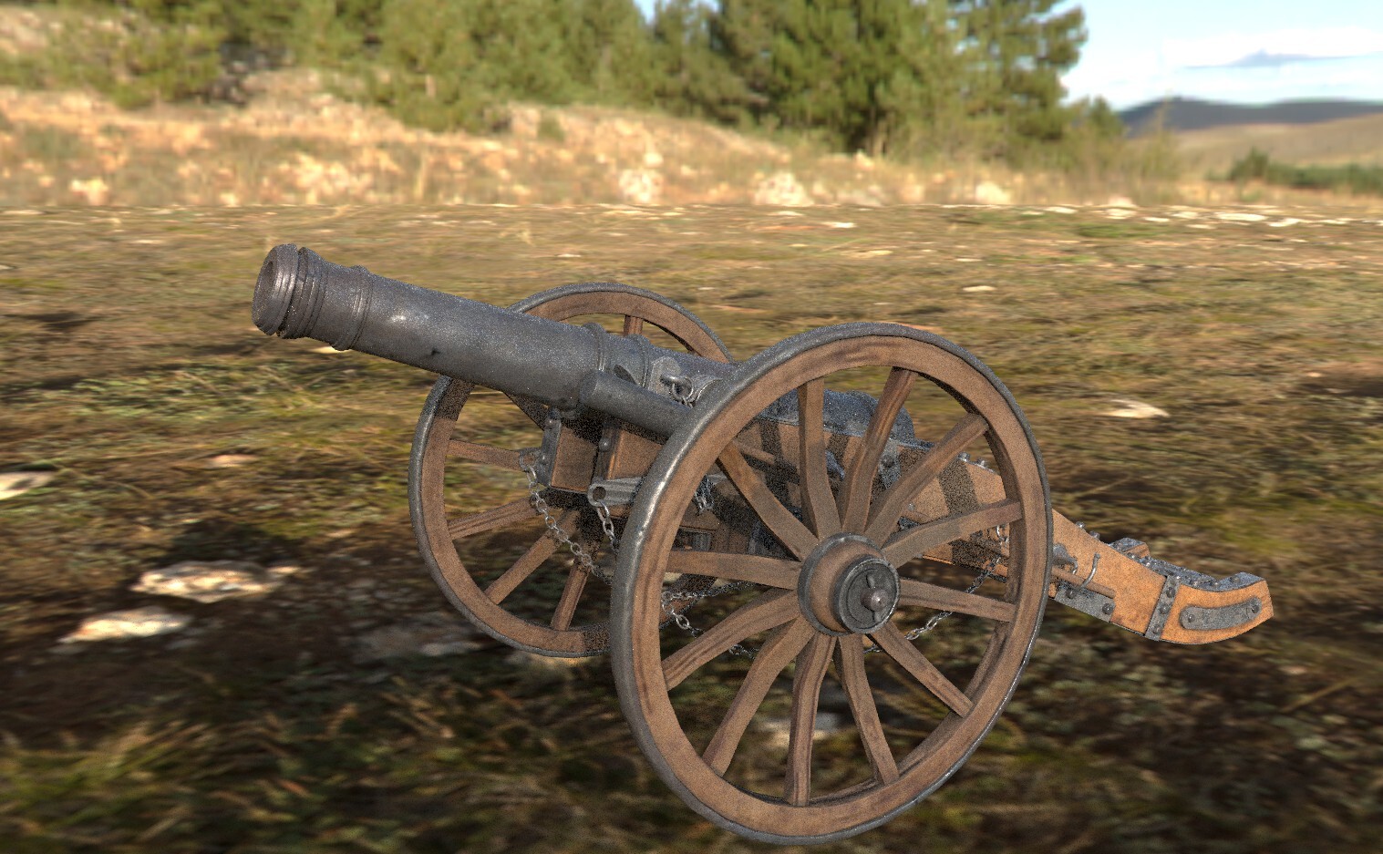 ArtStation - war field cannon 3d model