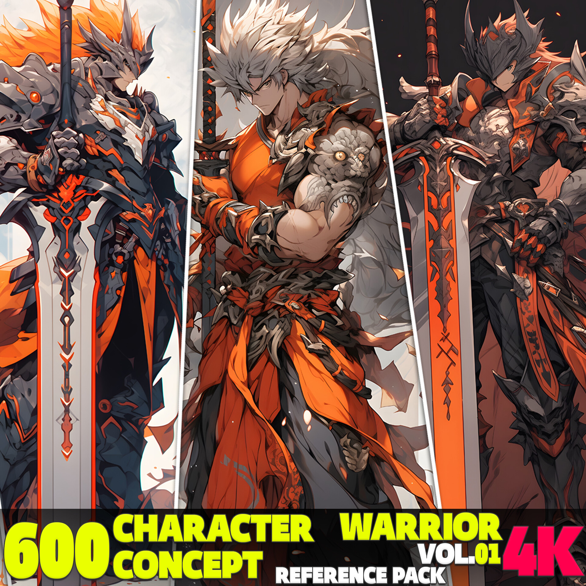 ArtStation - 600 4K Character Concept Warriors Reference Pack Vol.01