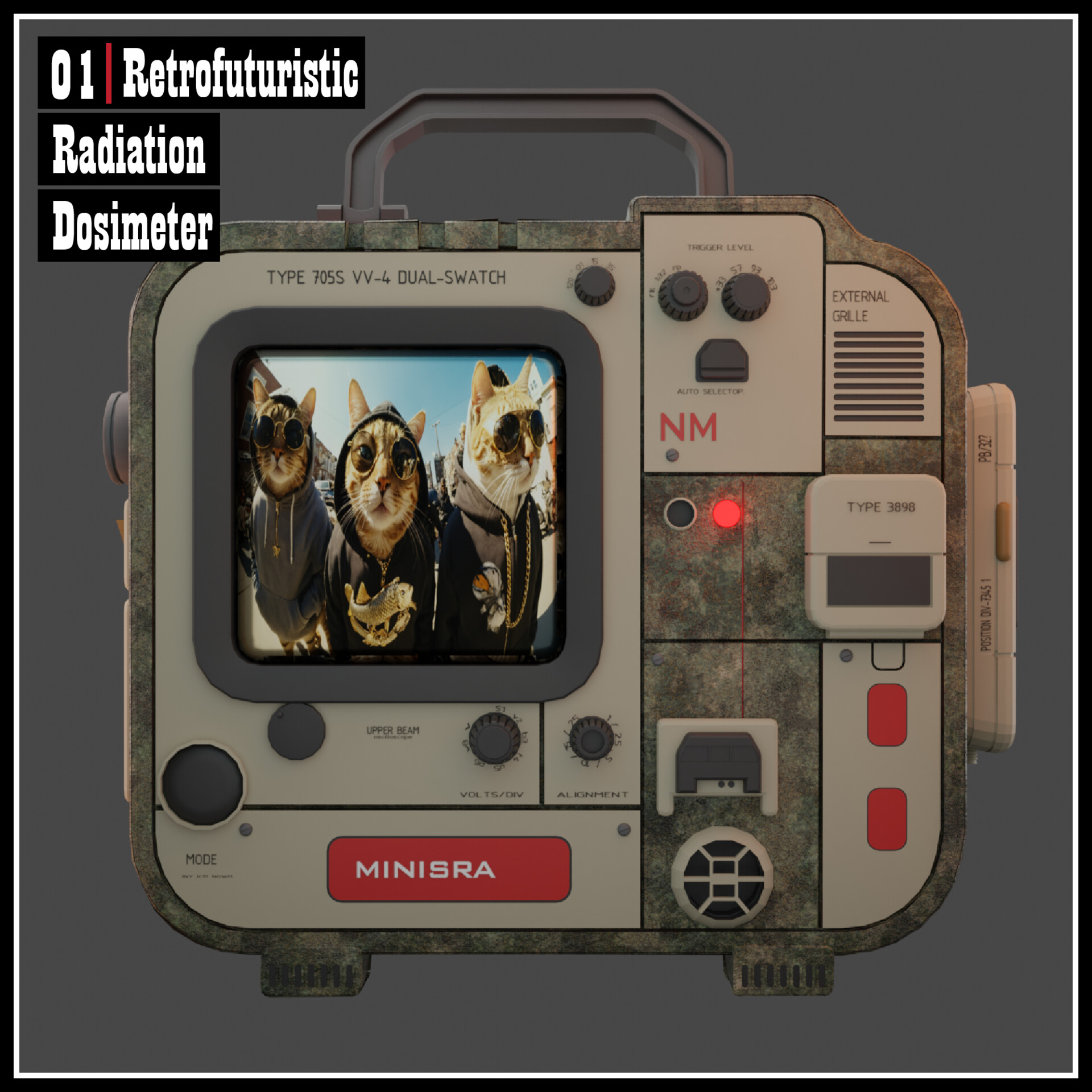 ArtStation - Retro Futuristic Radiation Dosimeter