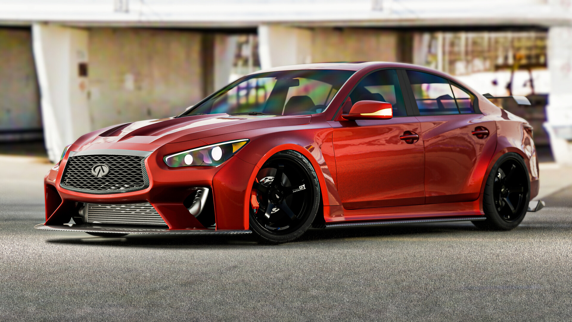 ArtStation - Infiniti Q50 with a custom bodykit inspired by TCR cars.