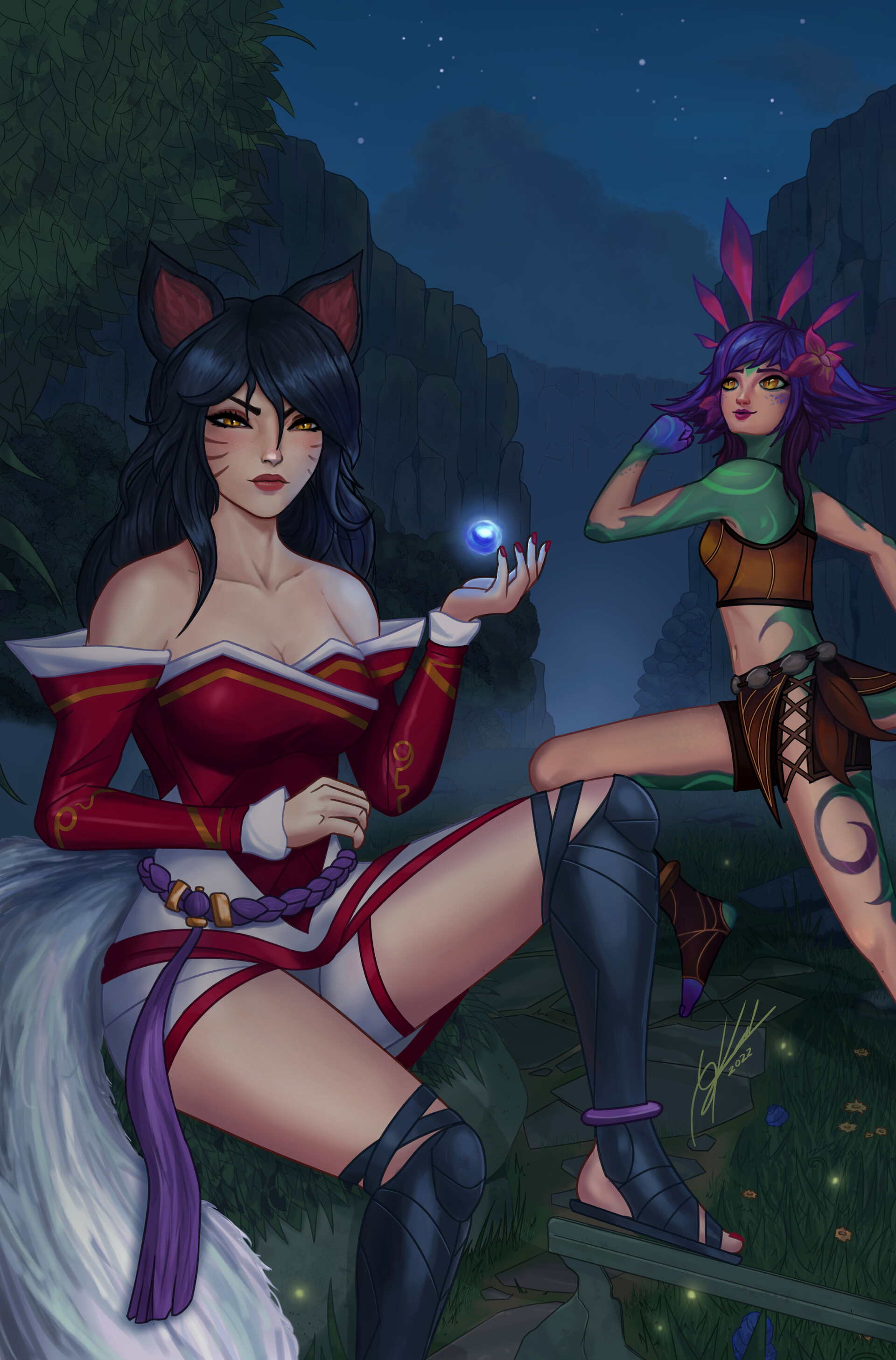 ArtStation - Ahri and Neeko