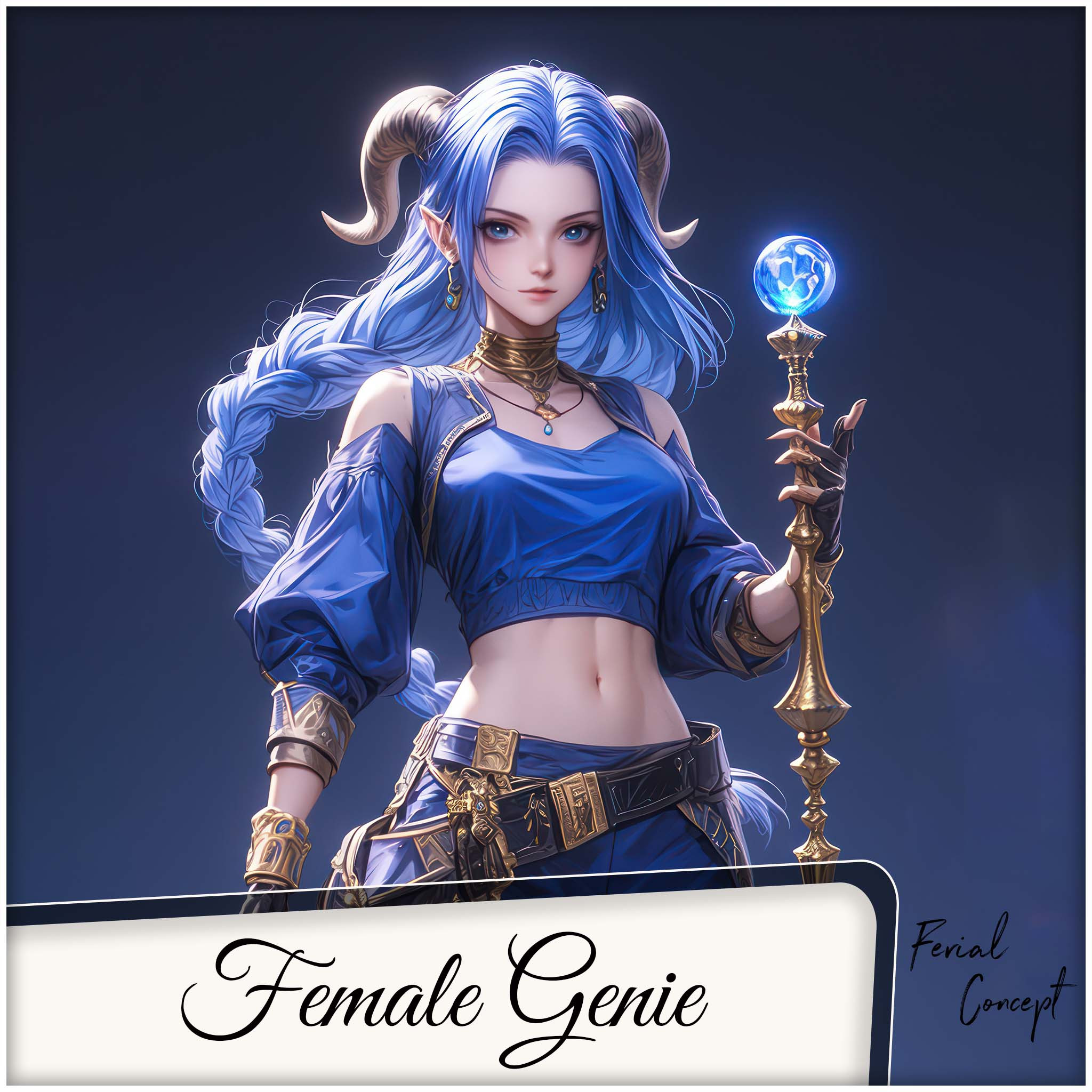 Ferial Studio - 🔹220 Female Genie - Anime Character Reference Image ...
