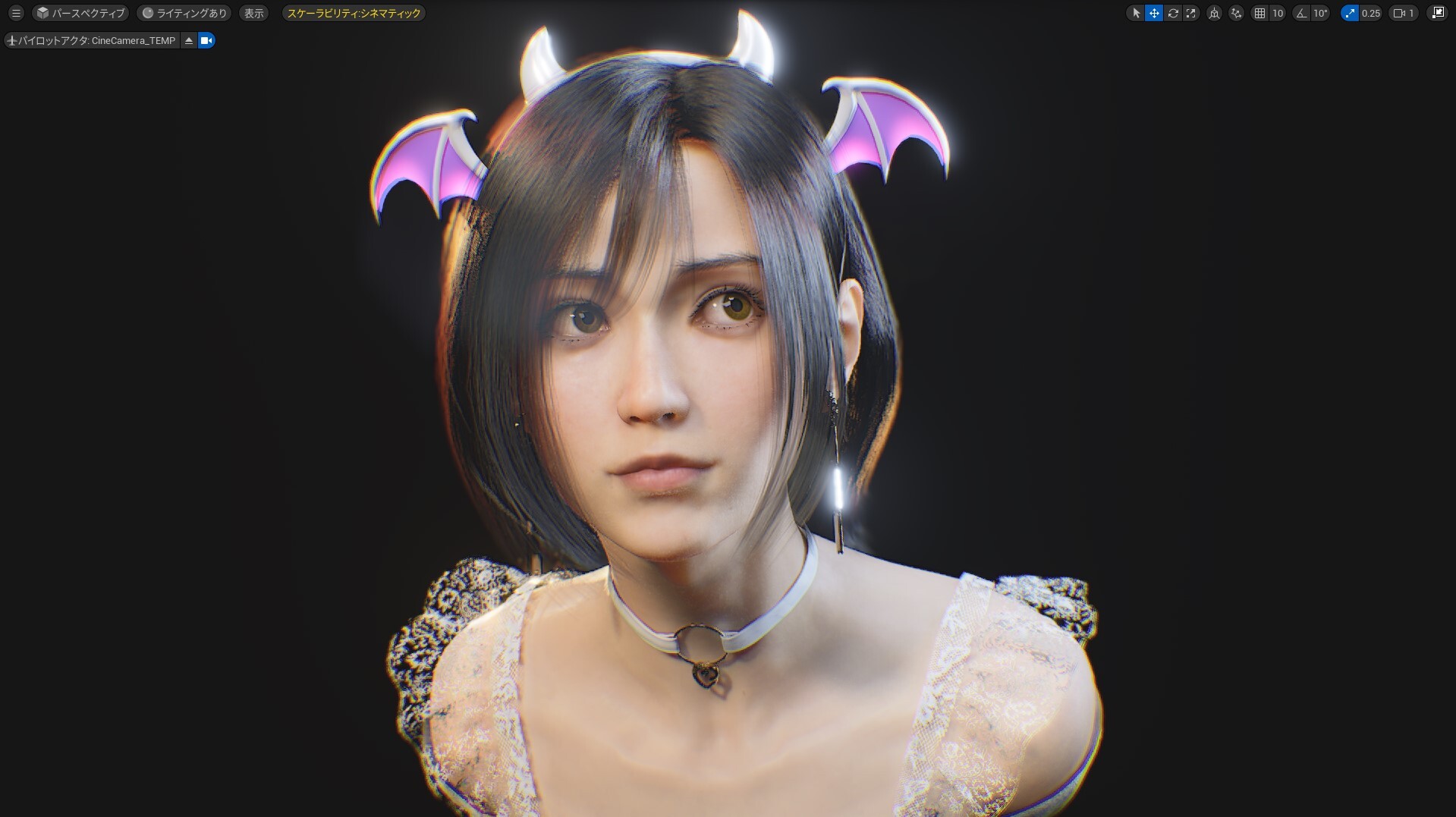 HiD Yanagishima - UE5 "MetaJo (Meta Girl)" - Dance in white devil costume