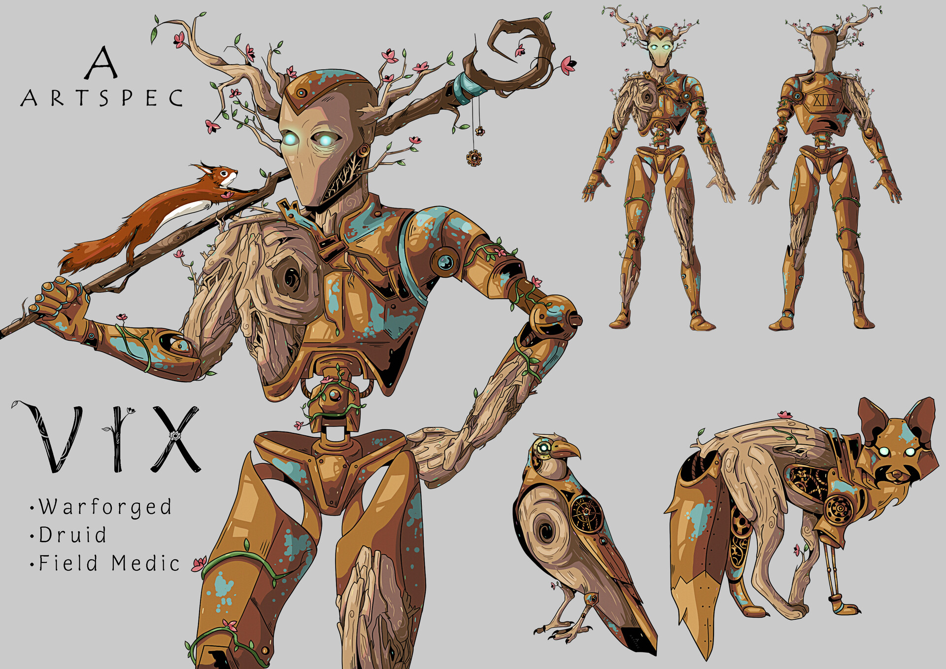 ArtStation - Vix The Warforged Druid [Concept Sheet]