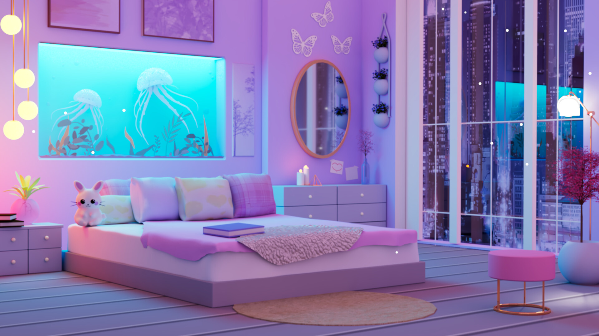 ArtStation - Intro to 3d with maya cartoon bedroom project