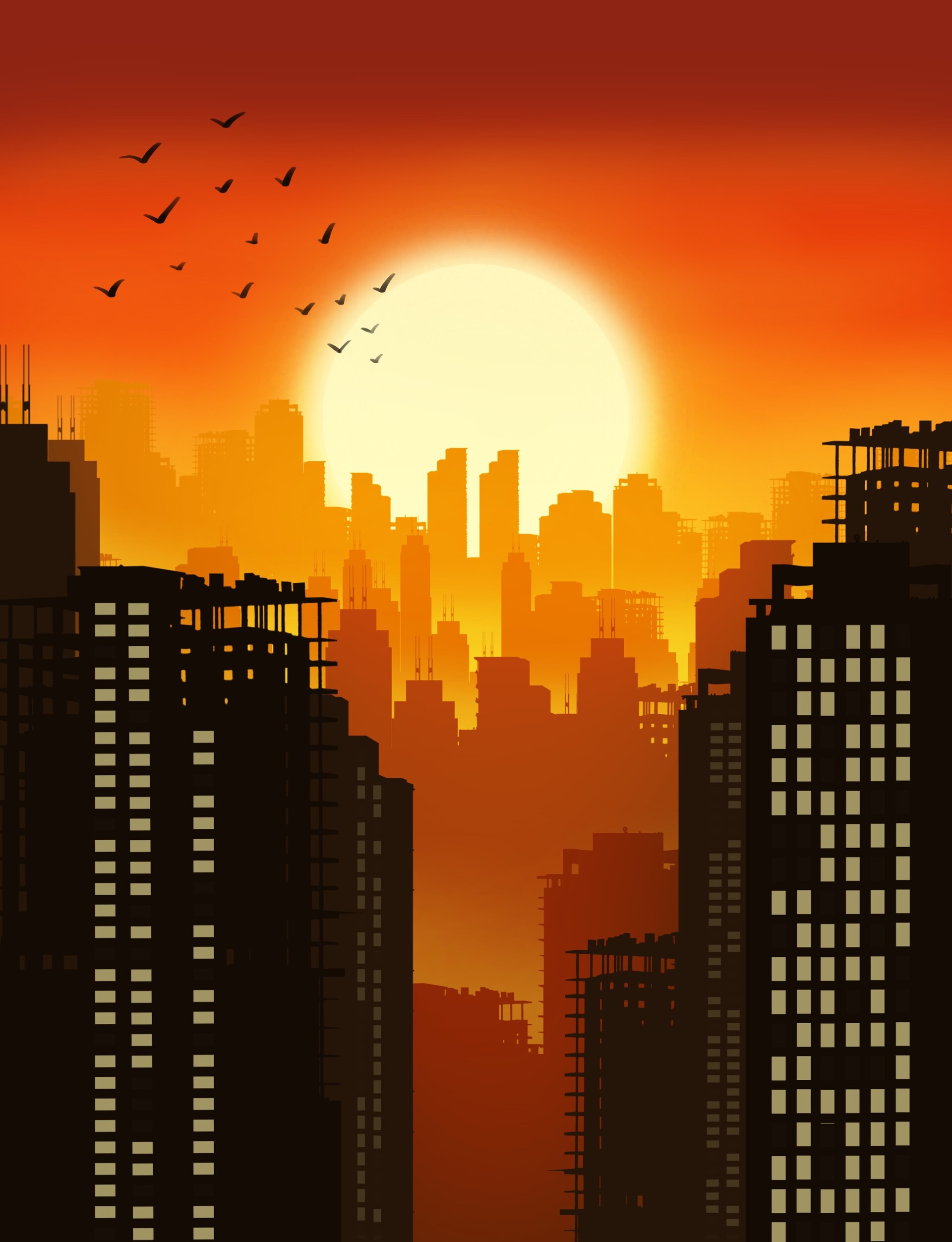 ArtStation - #12 Digital Art | Procreate | Sunset in the City
