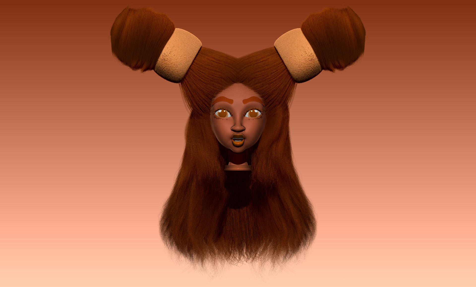 ArtStation - zuuLah_fiberMeshHair_2buns