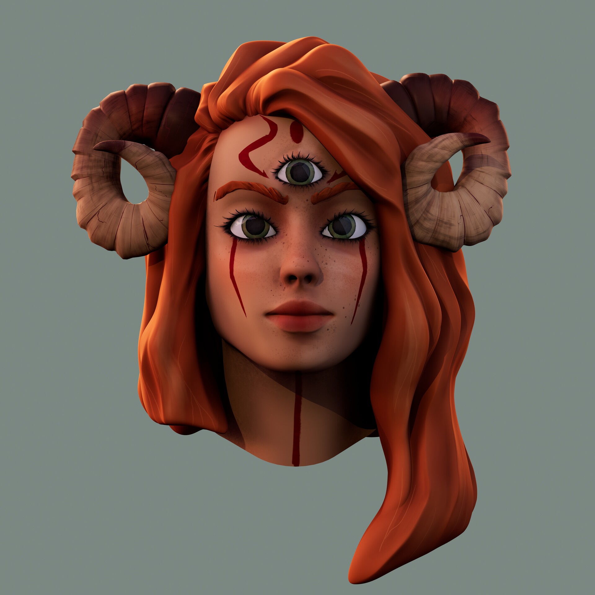 ArtStation - Horned girl