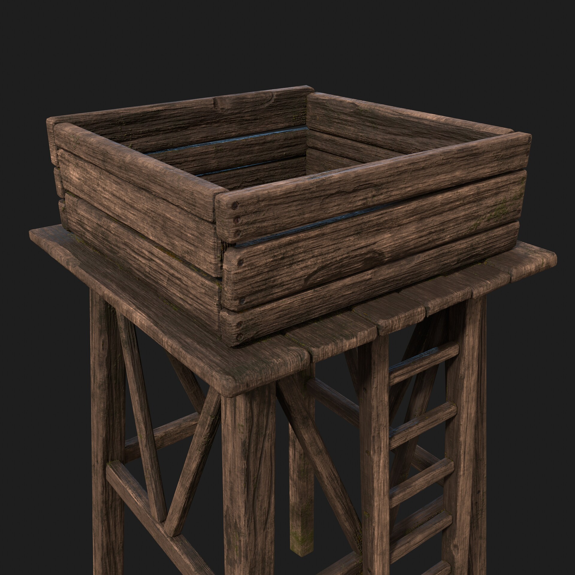 ArtStation - Old Wooden Watchtower (Low Poly Game Asset)