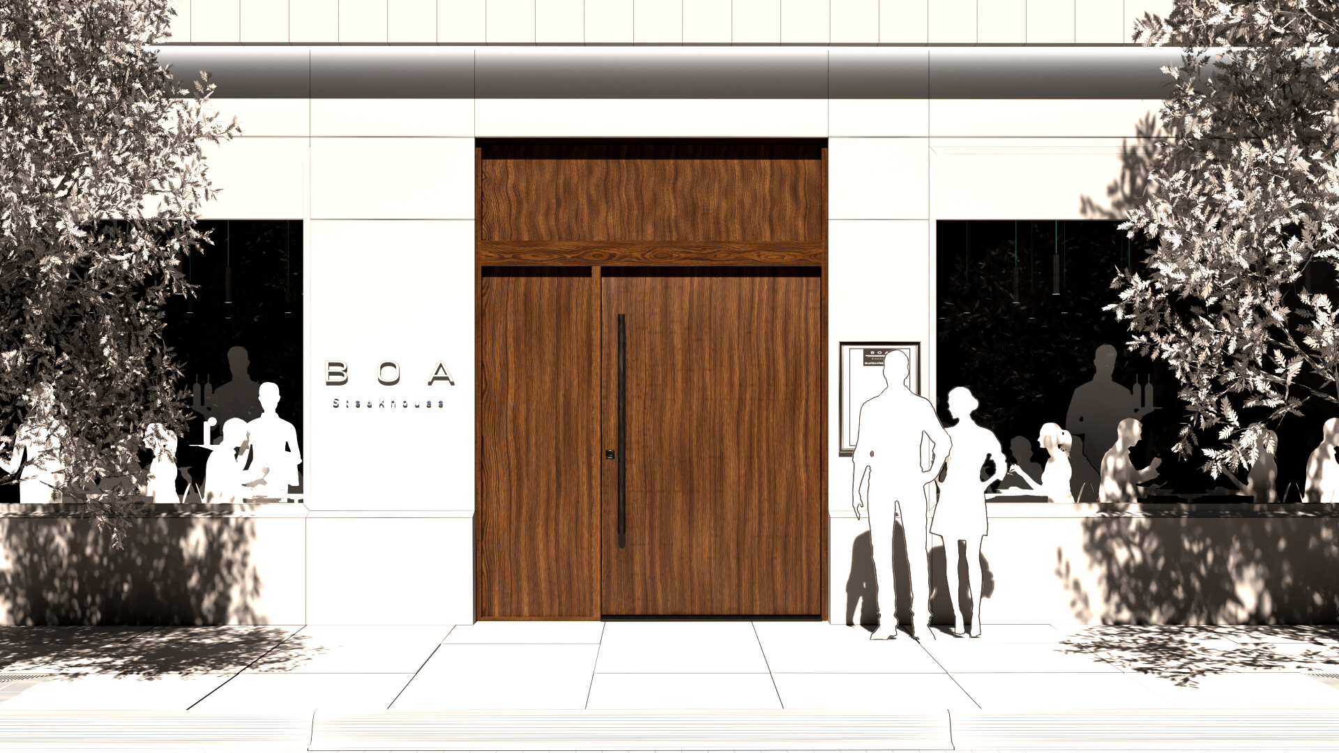 ArtStation - Boa Steakhouse Pivot Door Presentation Render