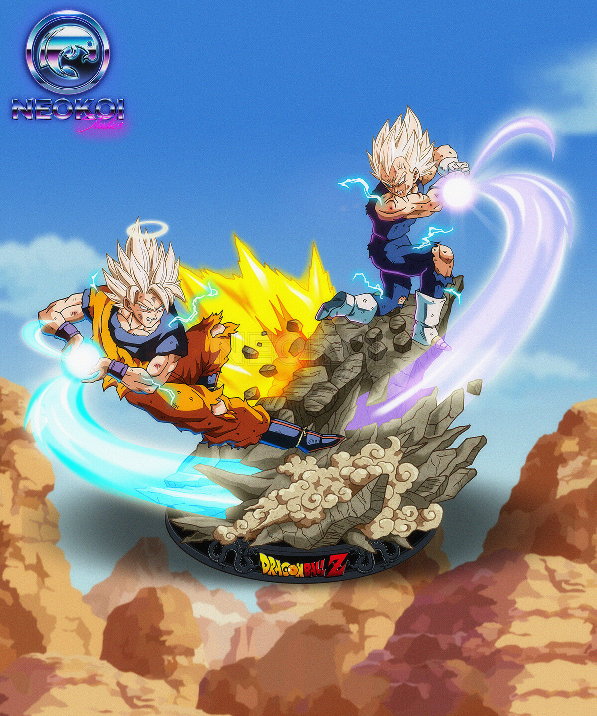 ArtStation - Goku SS2 vs. Majin Vegeta - Concept Art