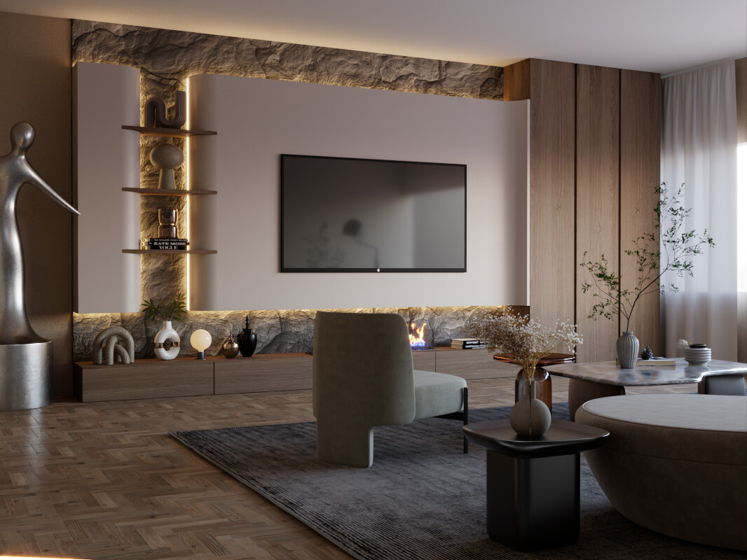 ArtStation - Tv wall design
