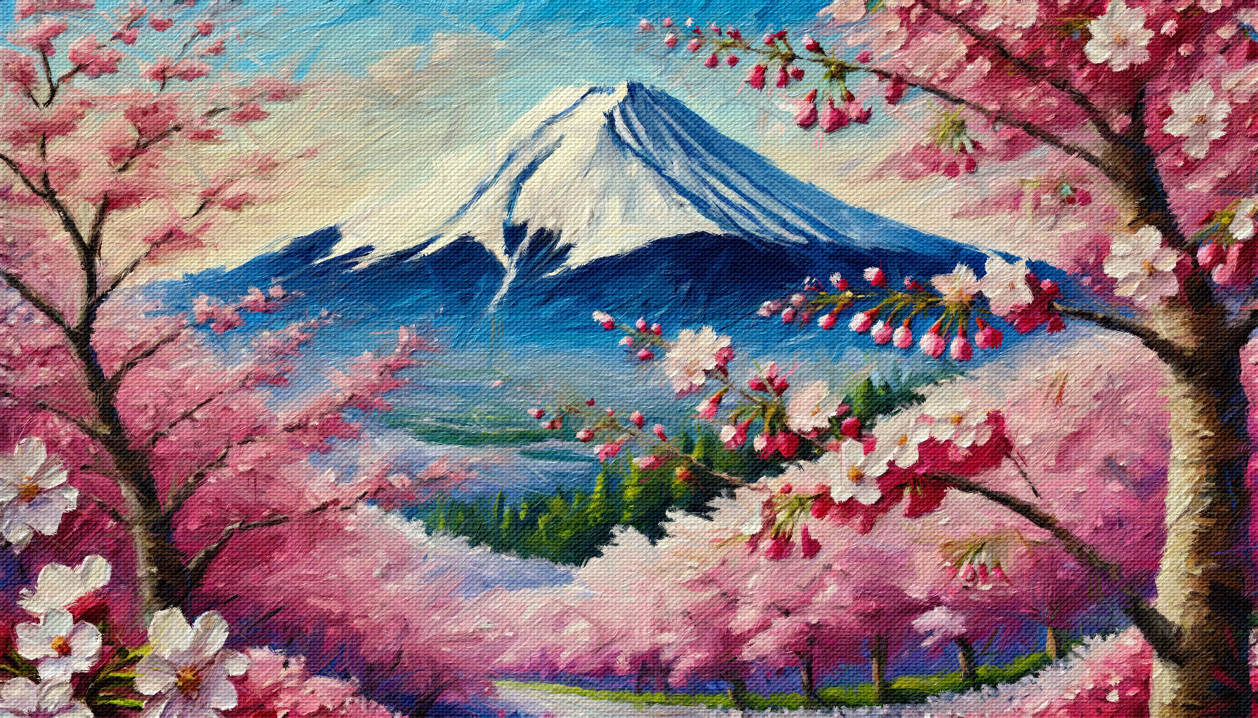 ArtStation - Blossoming Majesty of Fuji