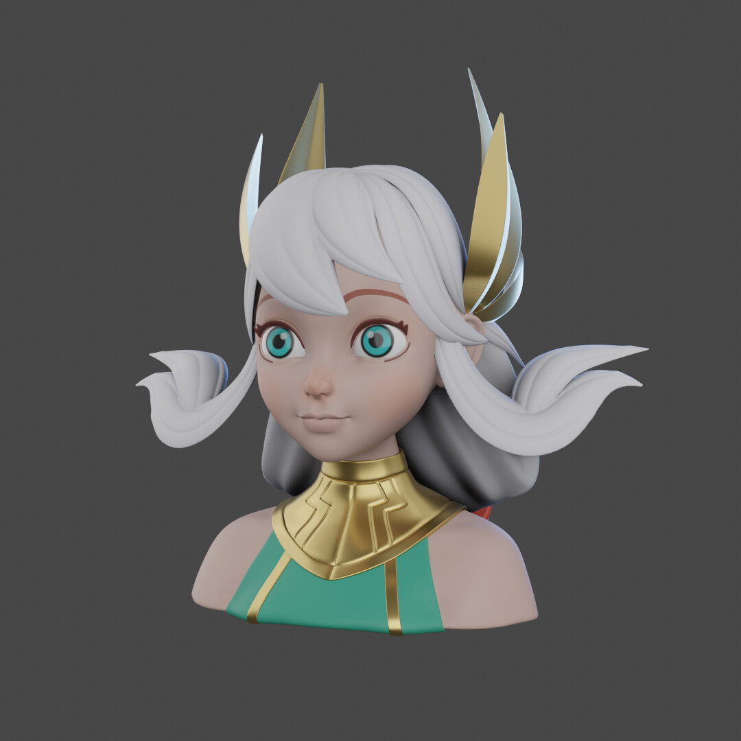 ArtStation - Female character face in Blender