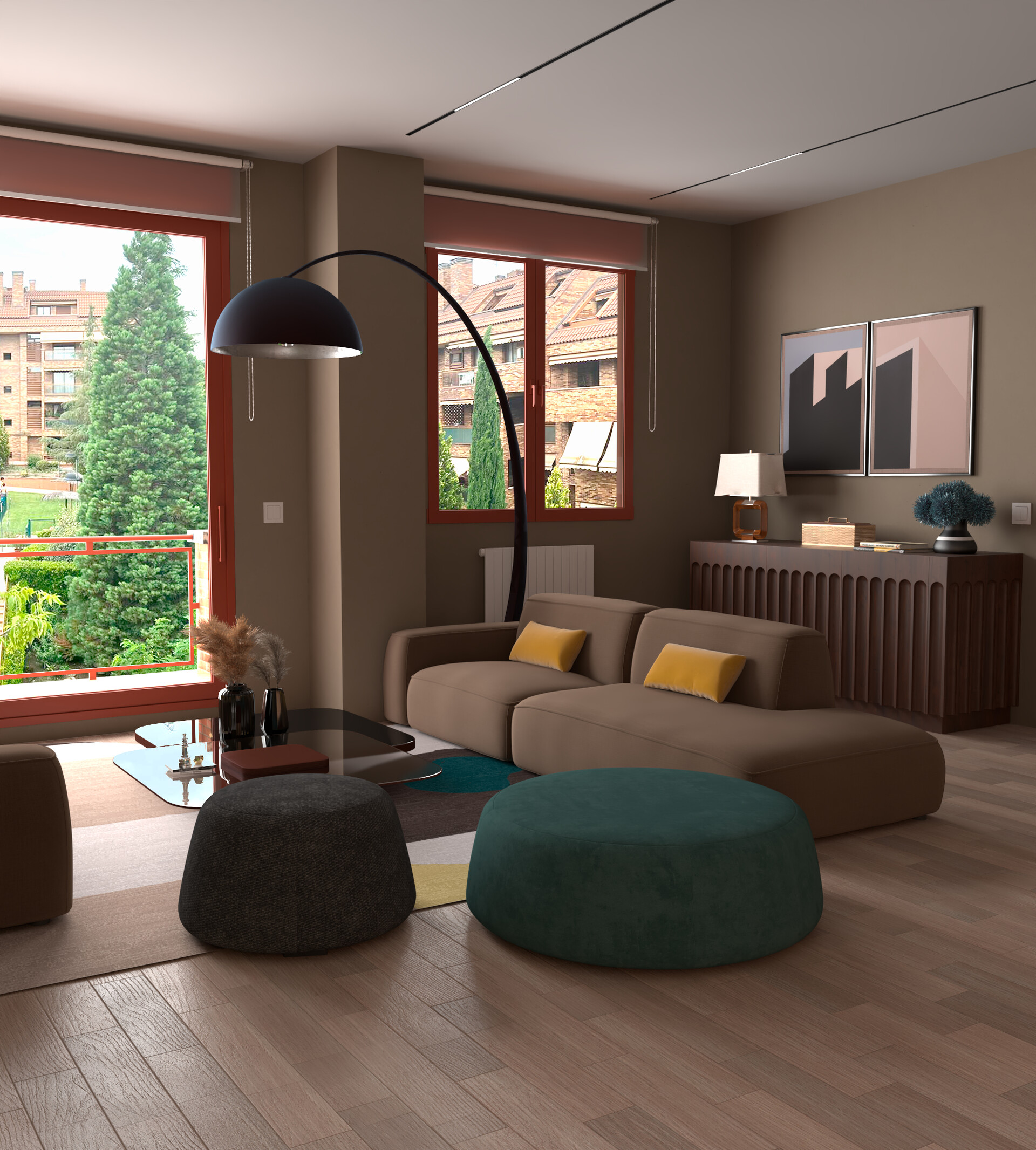ArtStation - Brown living room Madrid