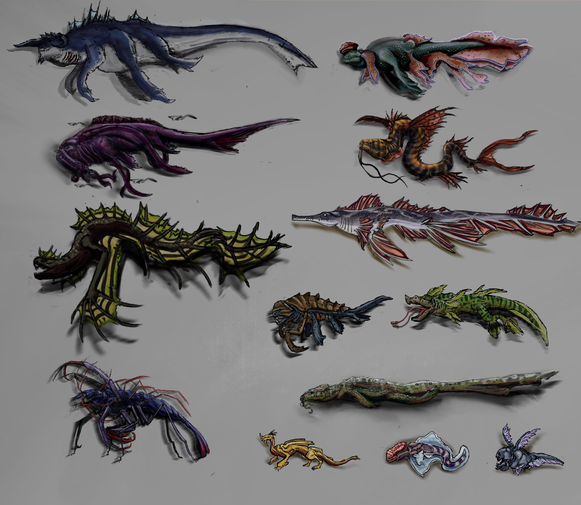 ArtStation - Water creature concept designs