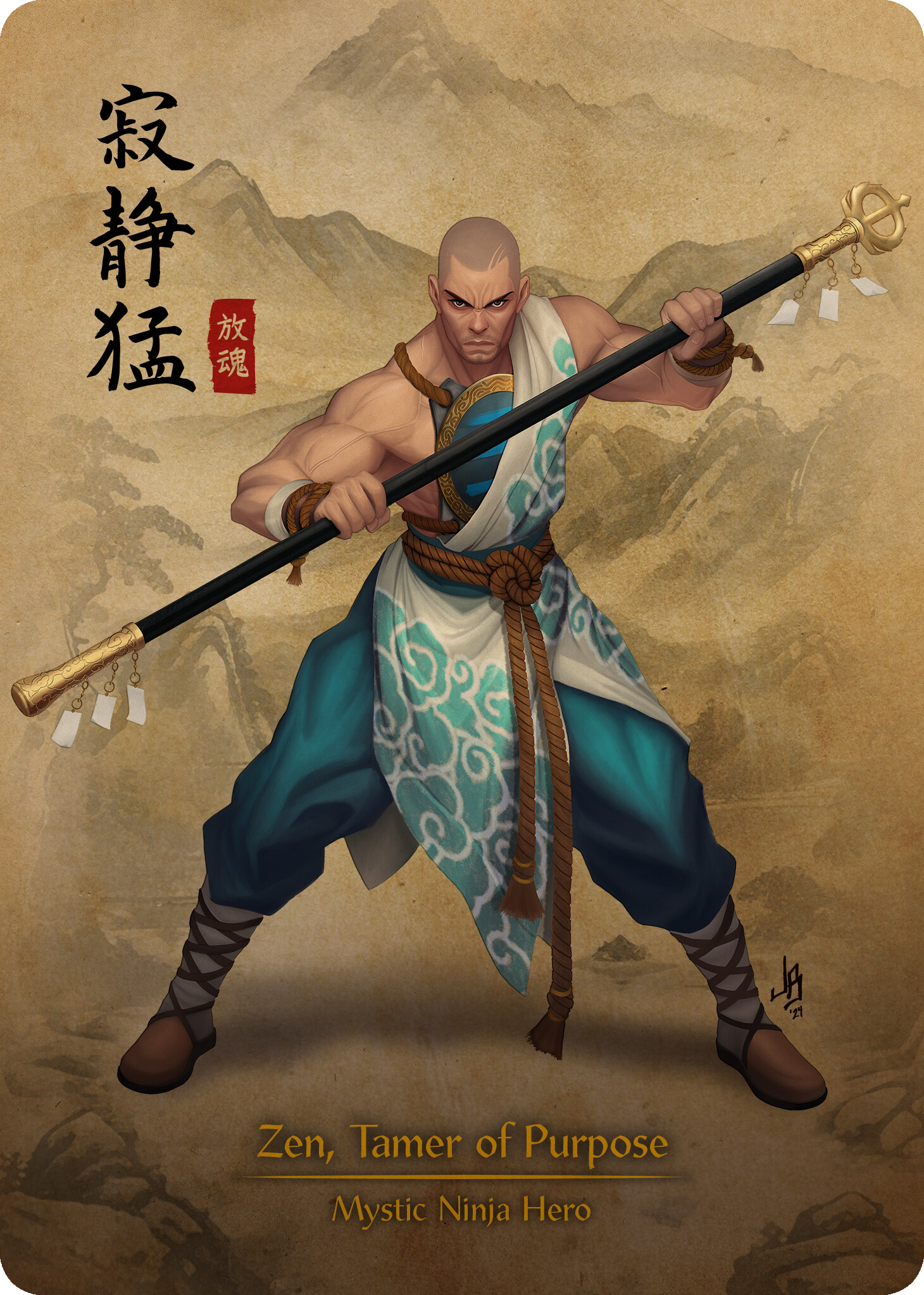 ArtStation - Zen, Tamer of Purpose and Tiger Taming Khakkhara