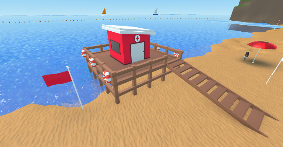 ArtStation - Low-poly lifeguard house