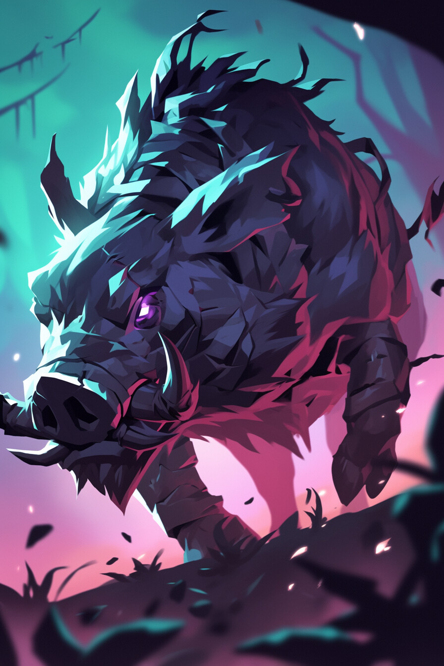 ArtStation - In Woods | Monster Splash Art - Black Boar