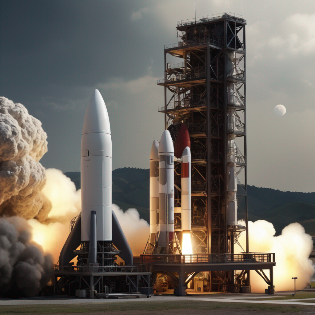 ArtStation - Saturn rocket on launch pad