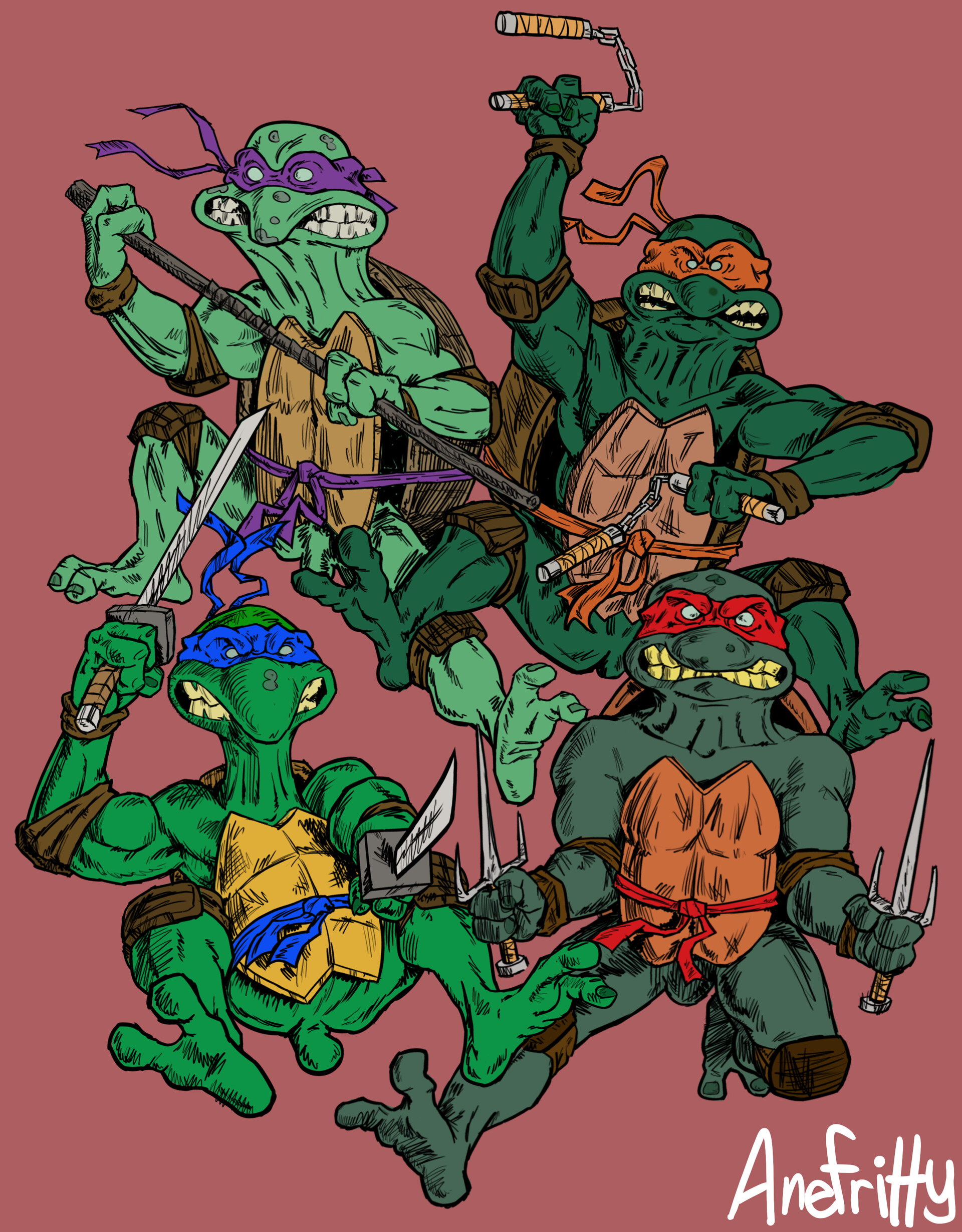 ArtStation - Mutant Turtles by Anefritty