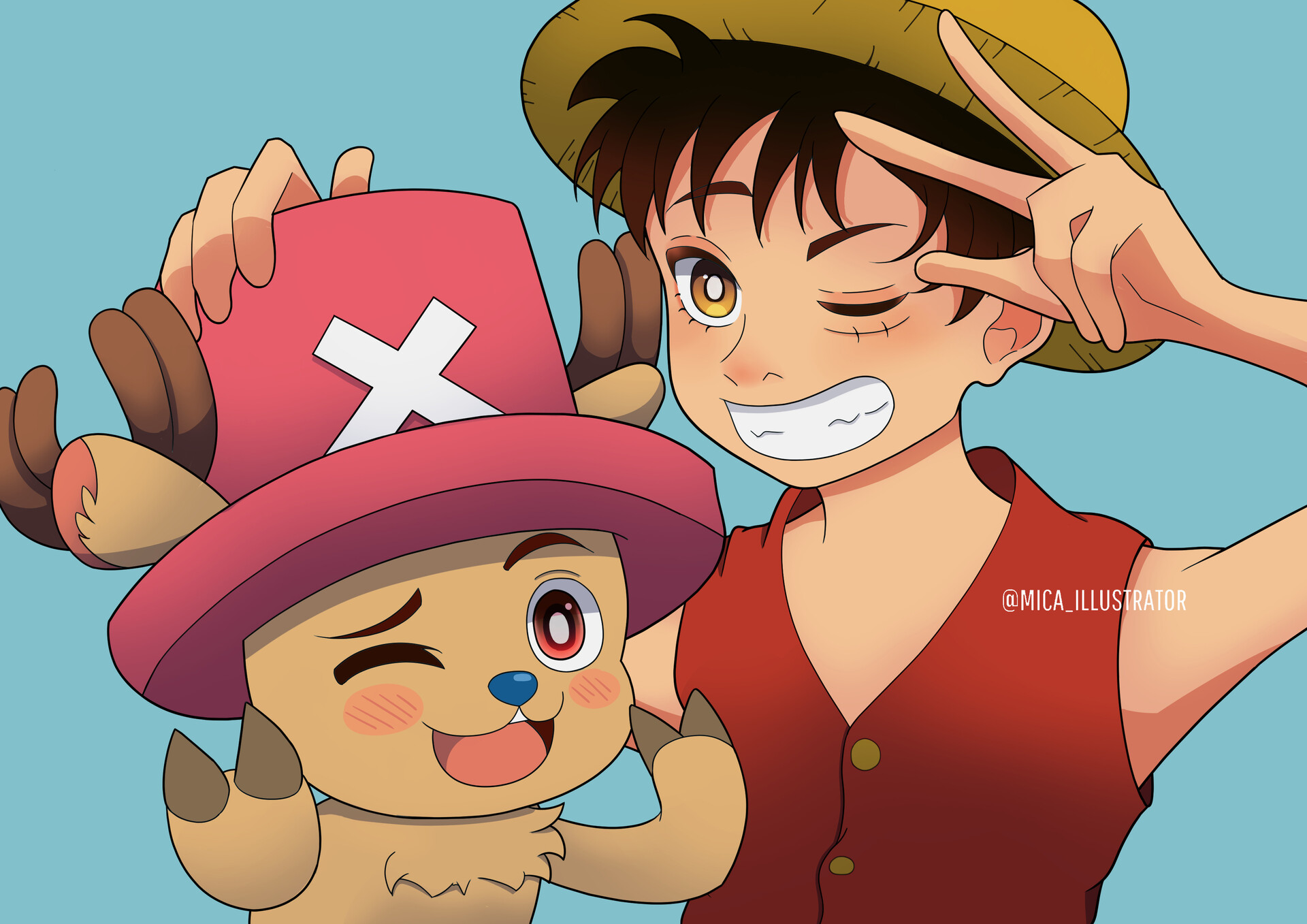 ArtStation - Luffy and Chopper