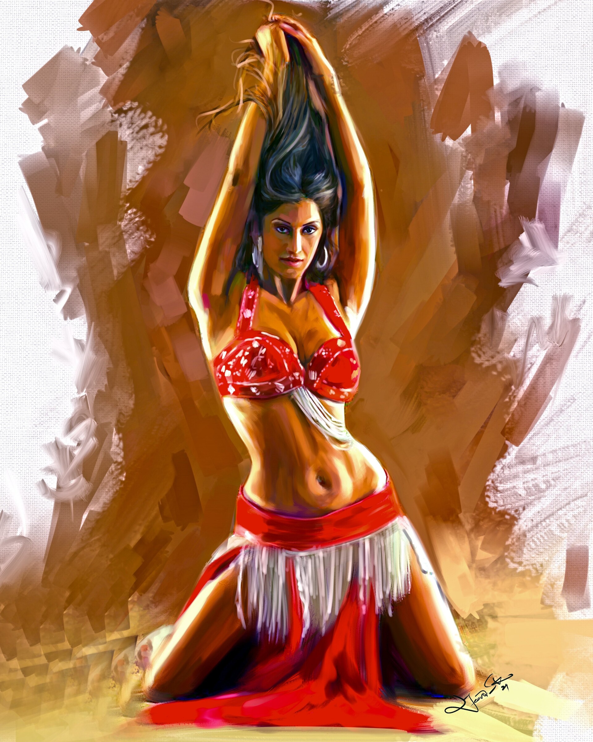 ArtStation - Belly Dancer Girl Painiting 2024 #Painting