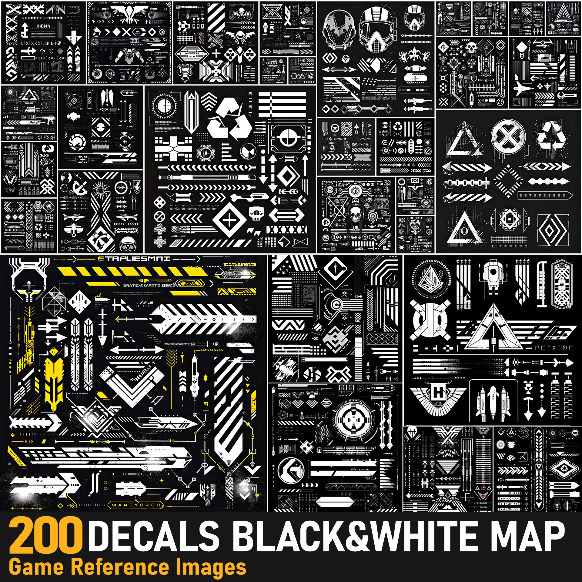 ArtStation - Decals Black & White Map| 4K Reference Images