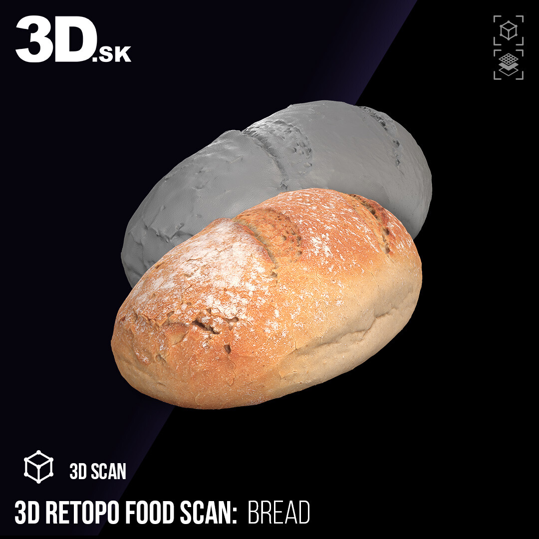 ArtStation - Boost scene realism with our retopologized 3D bread scan!