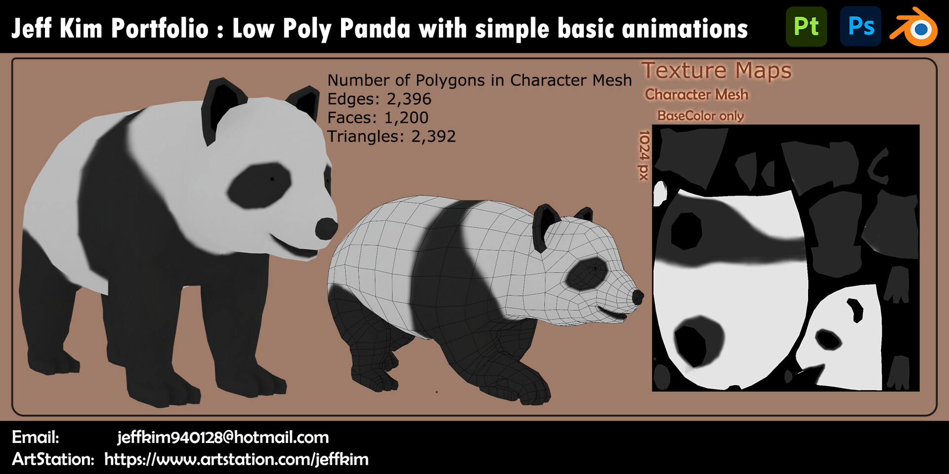 ArtStation - 3D Animation: Low Poly Panda with simple animation