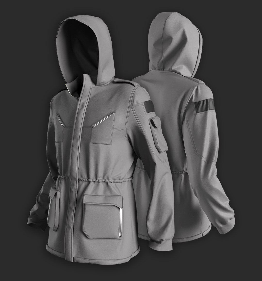ArtStation - Jacket - clo3d / marvelous designer