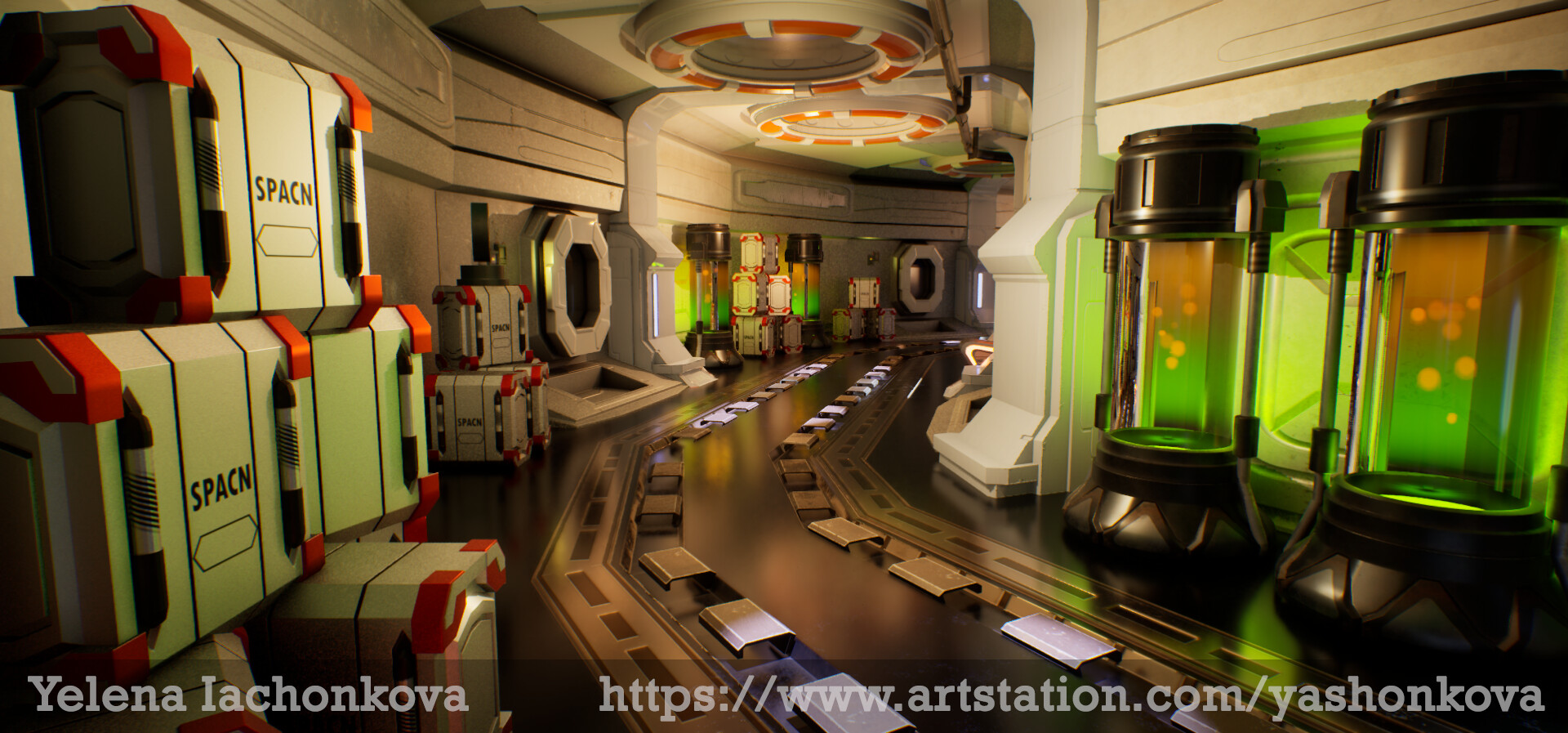 ArtStation - Alien Sci-Fi Spaceship Hallway