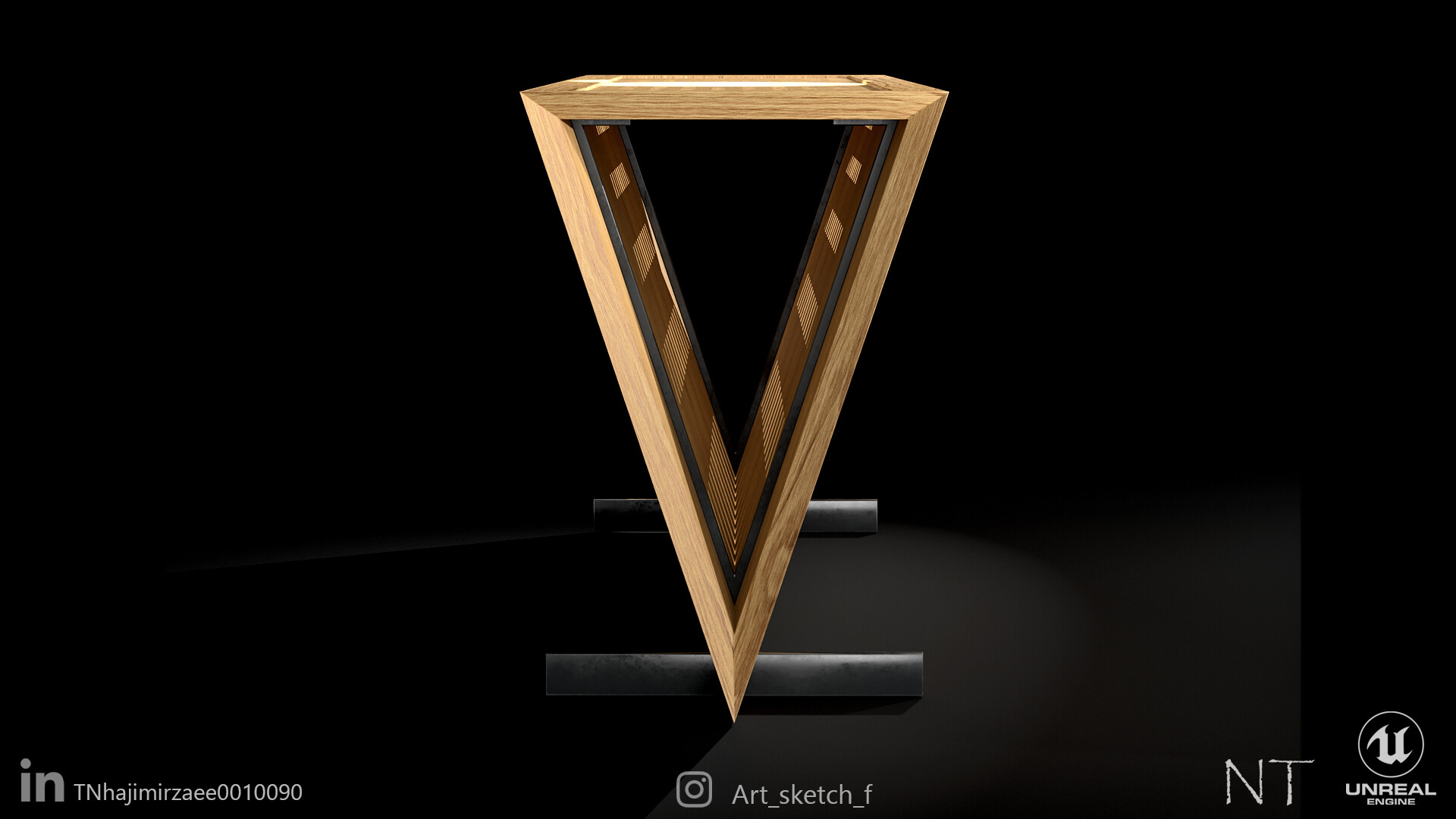 ArtStation - Alvea - Wooden Triangle Table