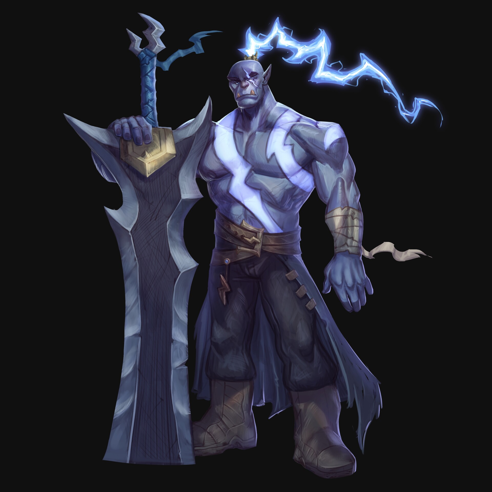 ArtStation - Balthrum Thundermane [OC] | Thunder Orcs Clan Leader for DnD